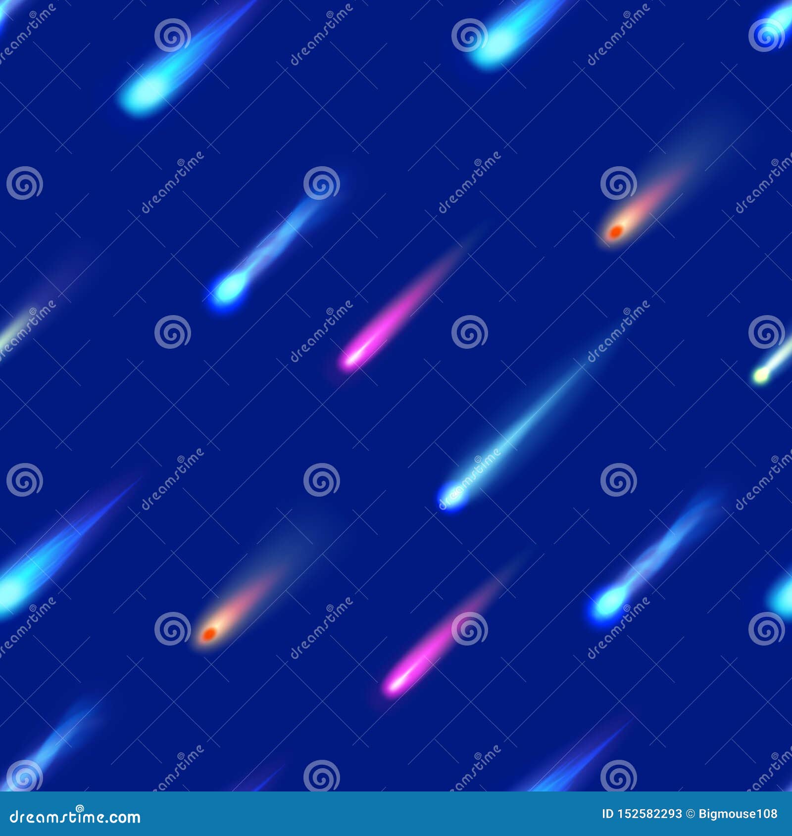 Realistic Detailed 3d Meteorites Comets Different Colors Light Effect ...