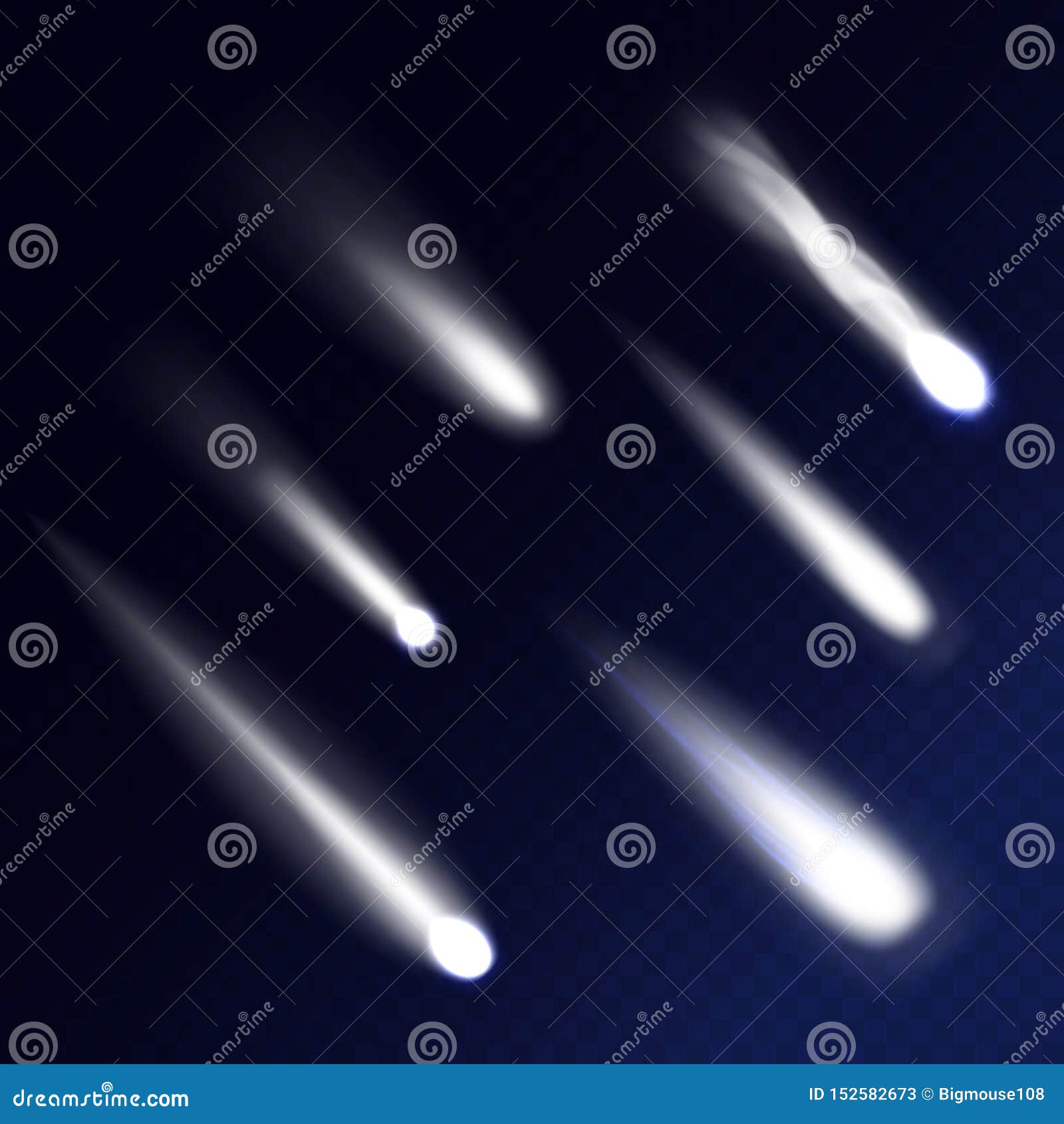 Realistic Detailed 3d Meteorites Comets Light Effect Seamless Pattern ...