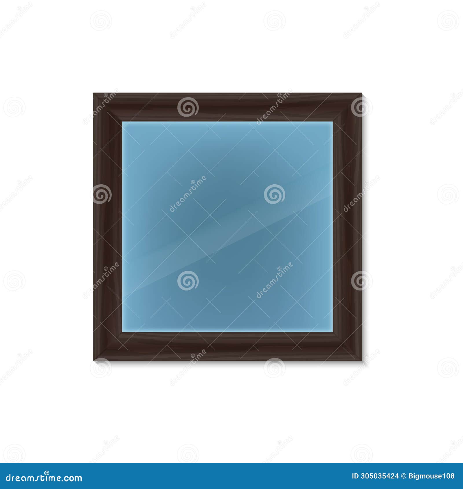 Realistic Detailed 3d Mirror Shaped As Rectangle with Frame. Vector ...