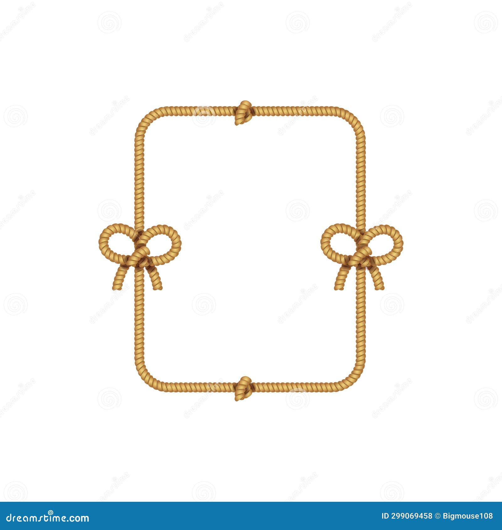 Realistic Detailed 3d Natural Jute Hemp Rope Frame. Vector Stock ...