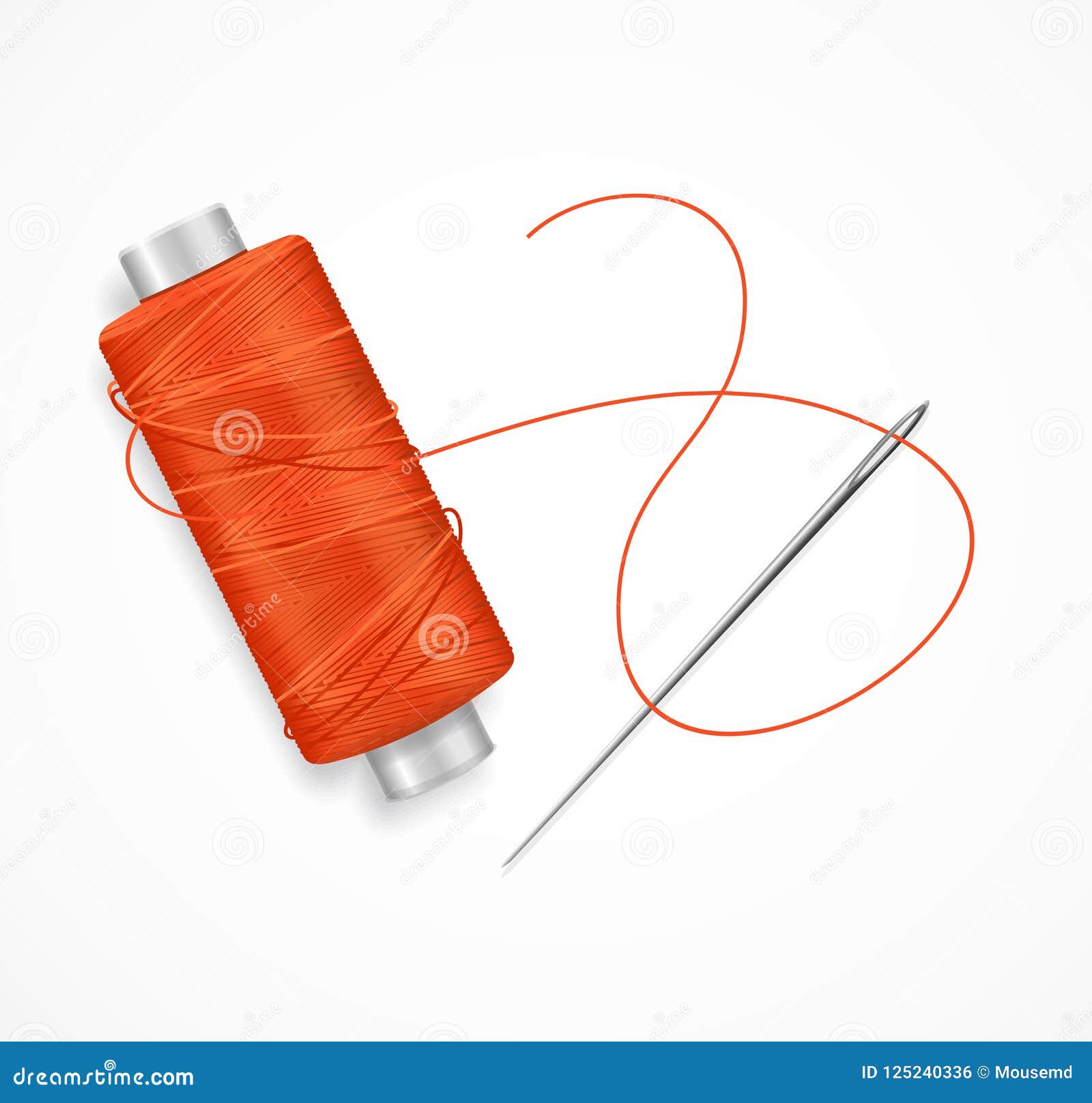 Realistic Detailed 3d Needle and Thread. Vector Stock Vector ...