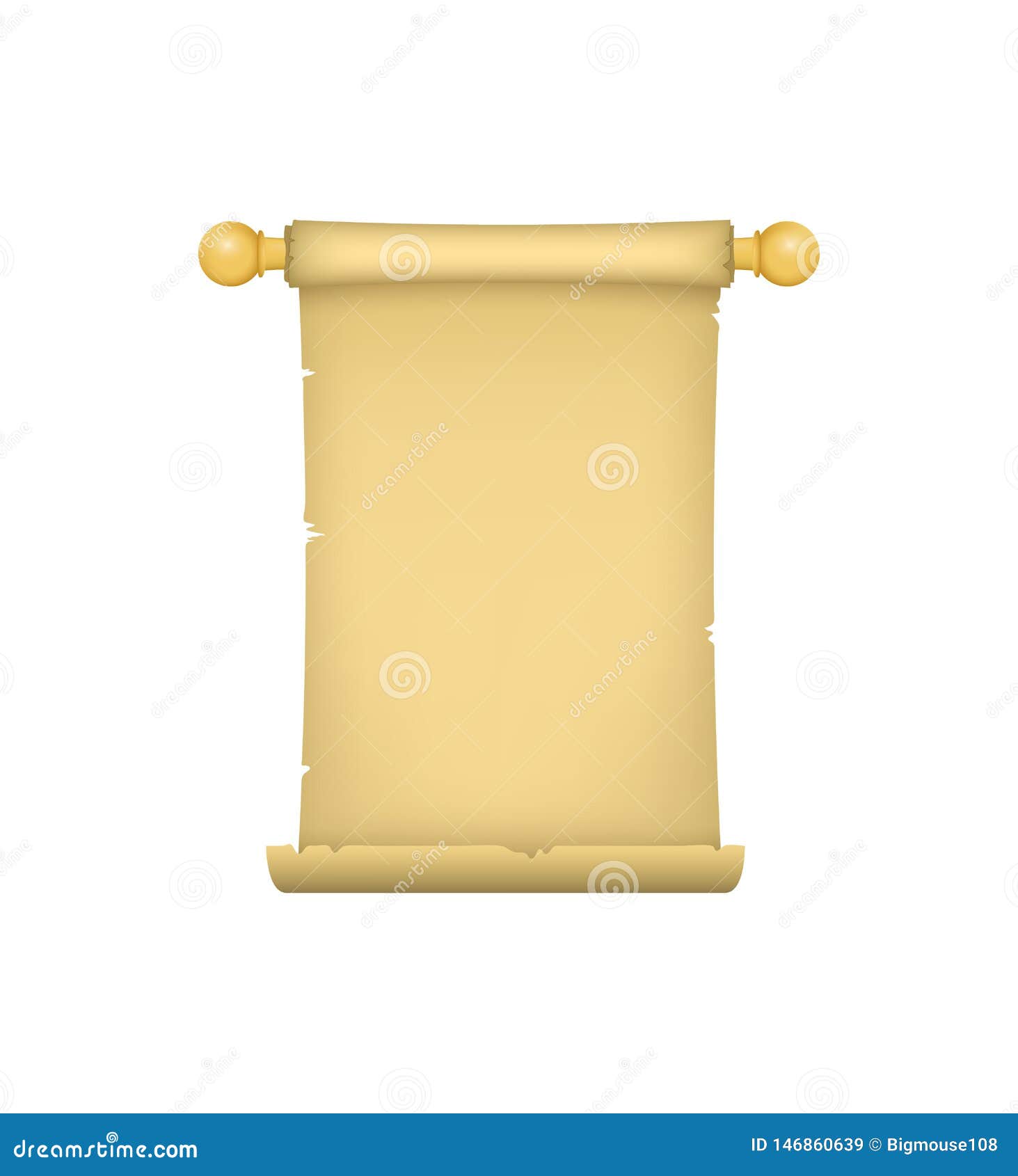 Realistic Detailed 3d Old Paper Scroll. Vector Stock Vector ...