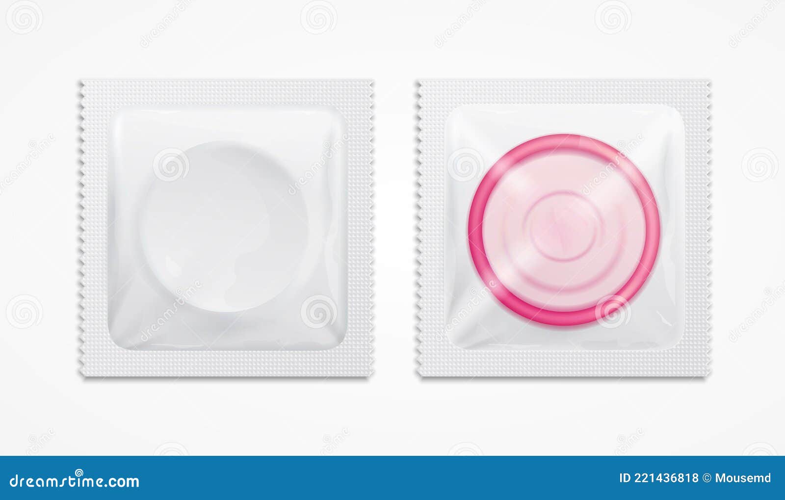 Realistic Detailed 3d Packaging With A Condom Set Vector Stock Vector