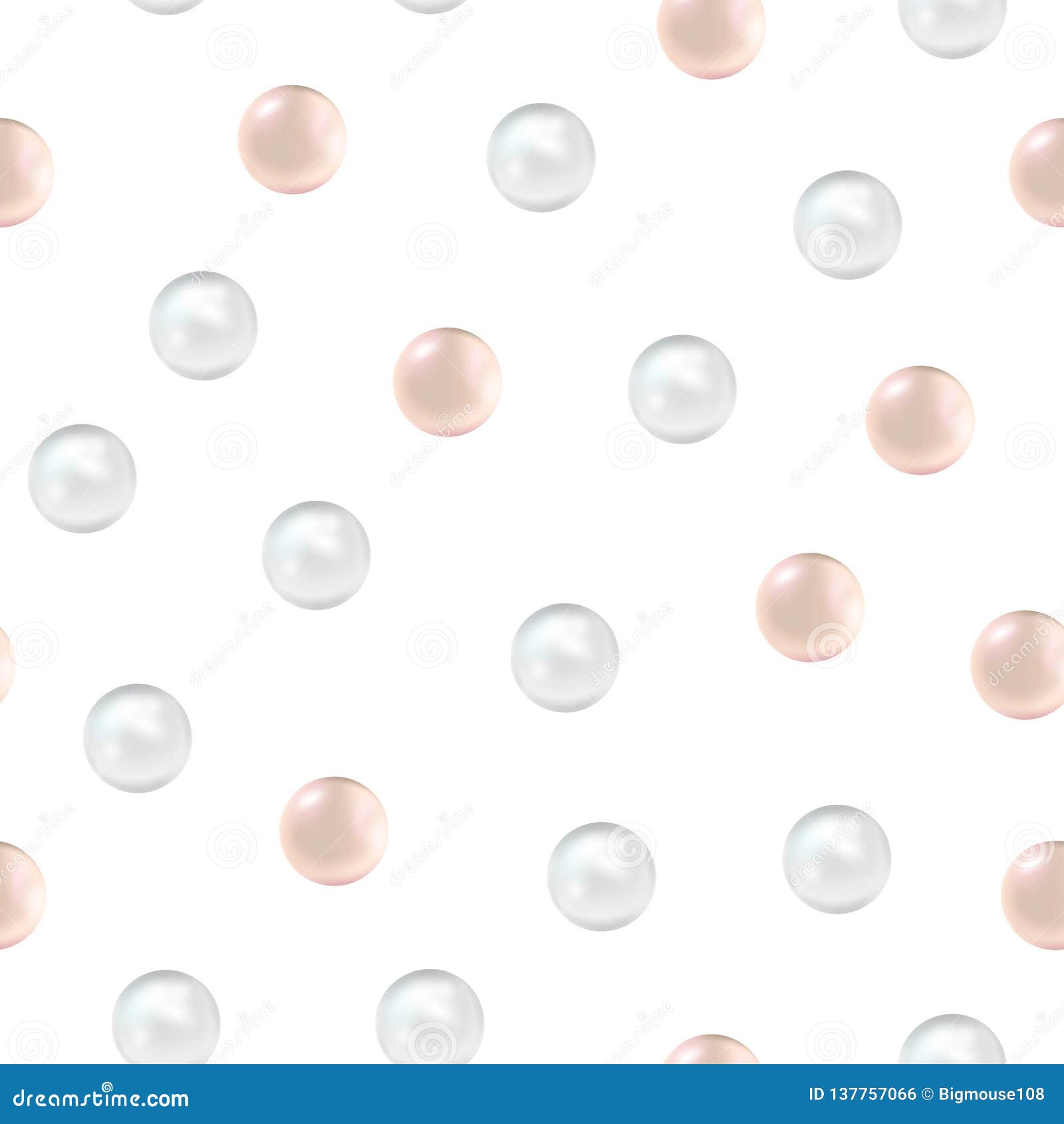 Realistic Detailed 3d Pearl Seamless Pattern Background. Vector Stock ...
