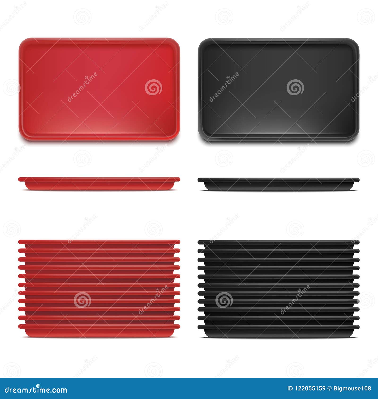 Realistic Detailed 3d Plastic Tray Set. Vector Stock Vector ...