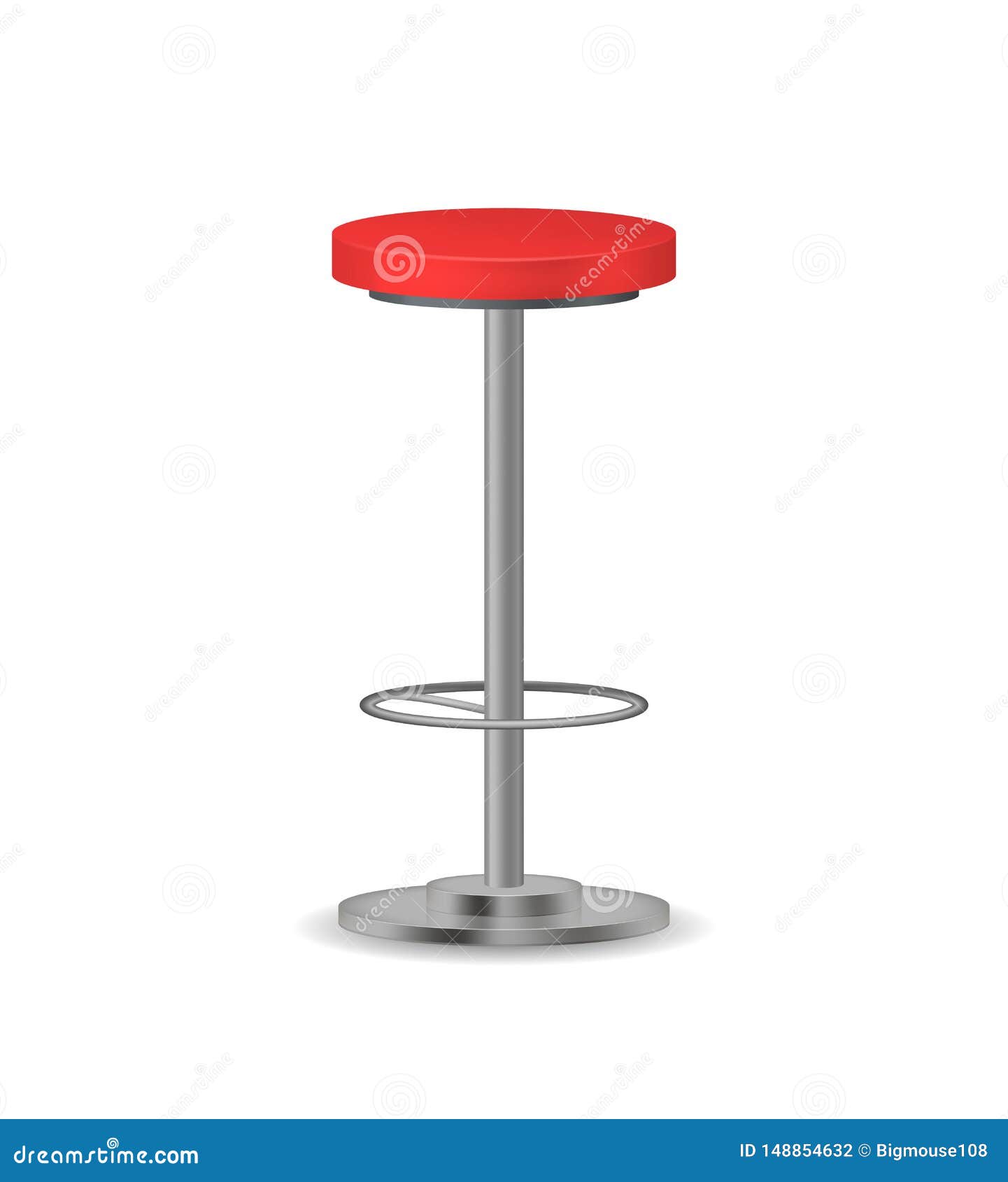 Realistic Detailed 3d Red Modern Bar Stool. Vector Stock Vector ... Realistic Detailed 3d Red Modern Bar Stool. Vector Stock Vector ...