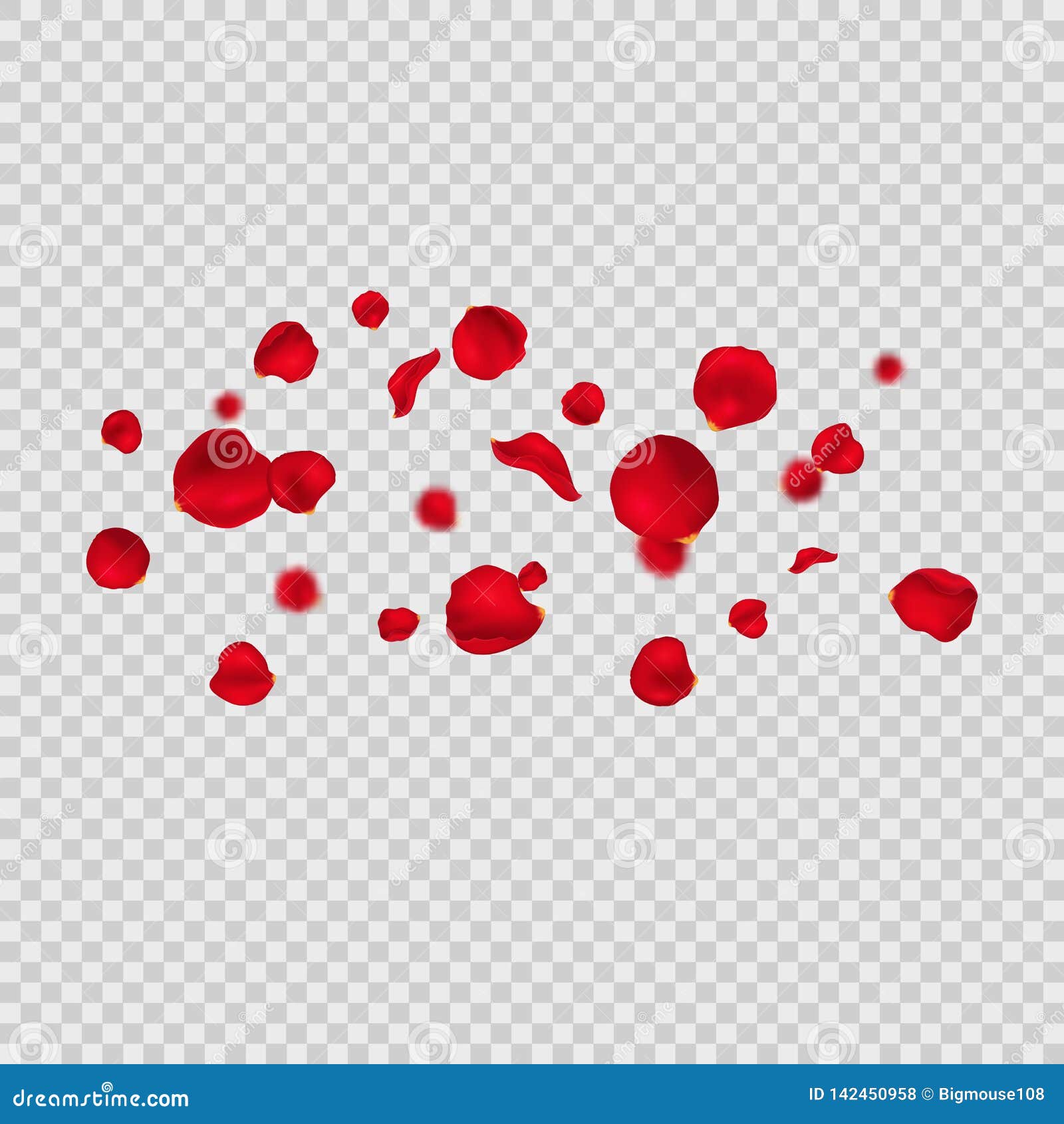 Realistic Detailed 3d Red Rose Petals Set on a Transparent Background ... Realistic Detailed 3d Red Rose Petals Set on a Transparent Background ...