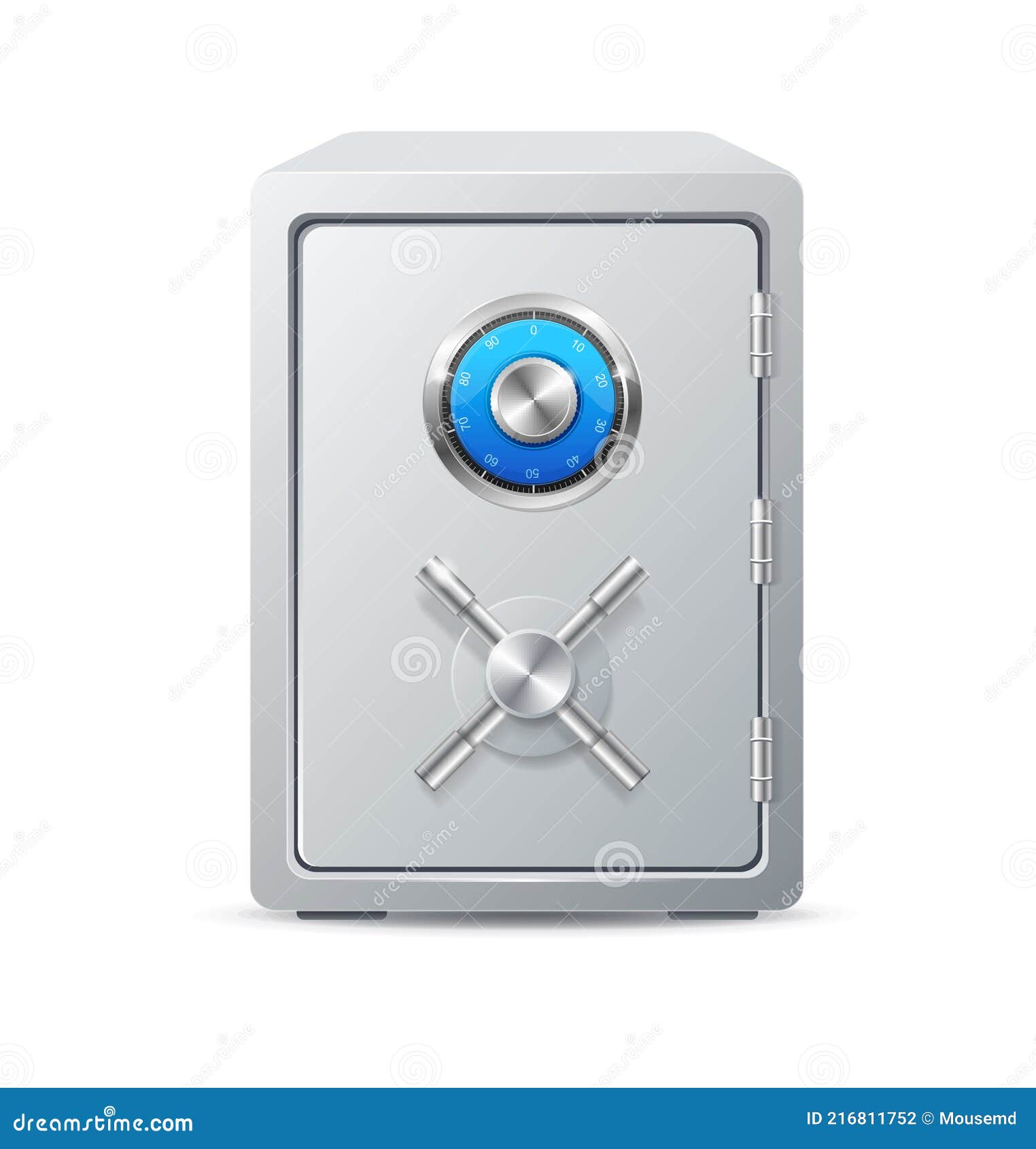 Security Metal Safe Bank Box Icon, Money Locker Safe Front View With ...