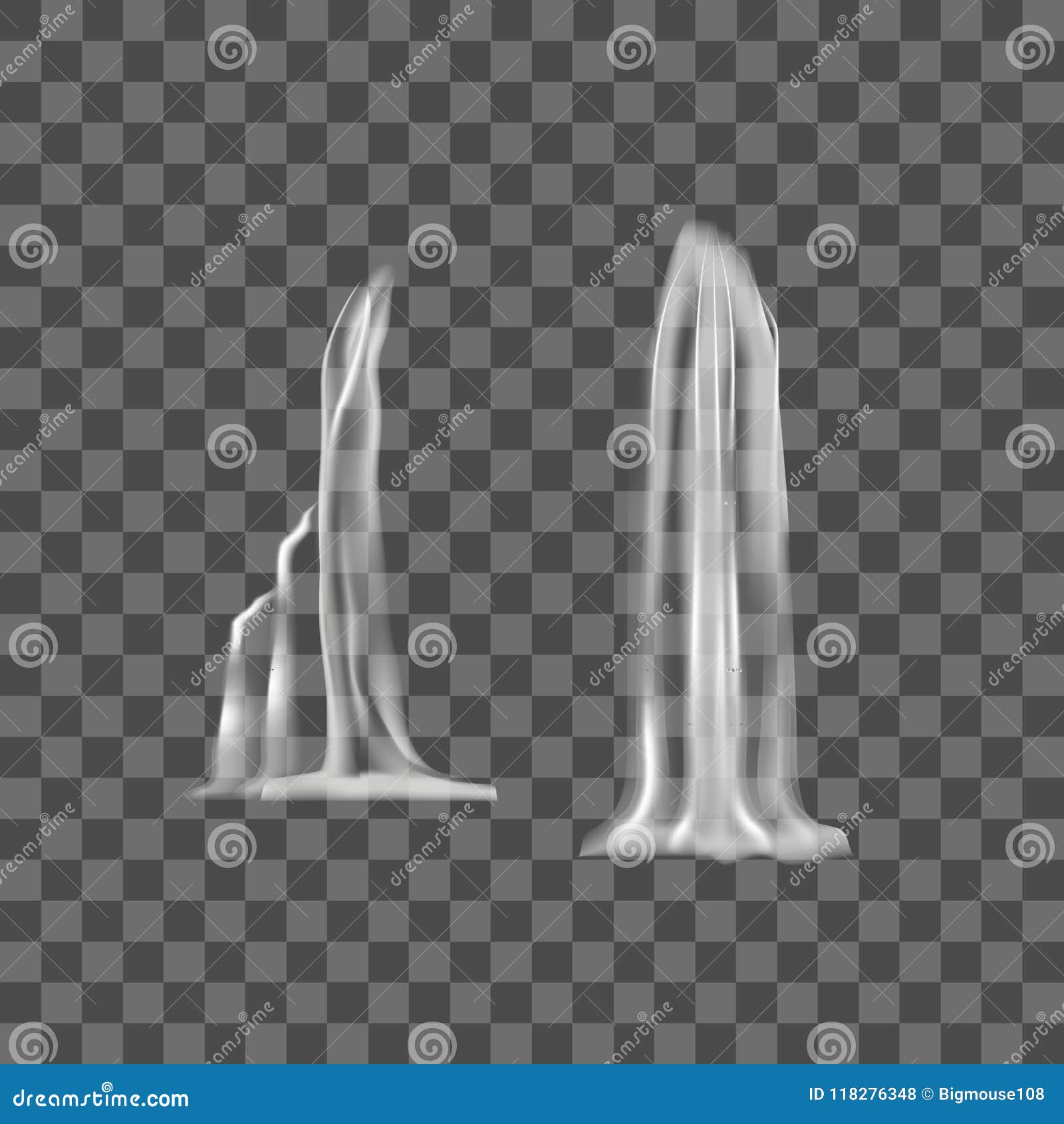 Realistic Detailed 3d Waterfall Elements Set. Vector Stock Vector ...