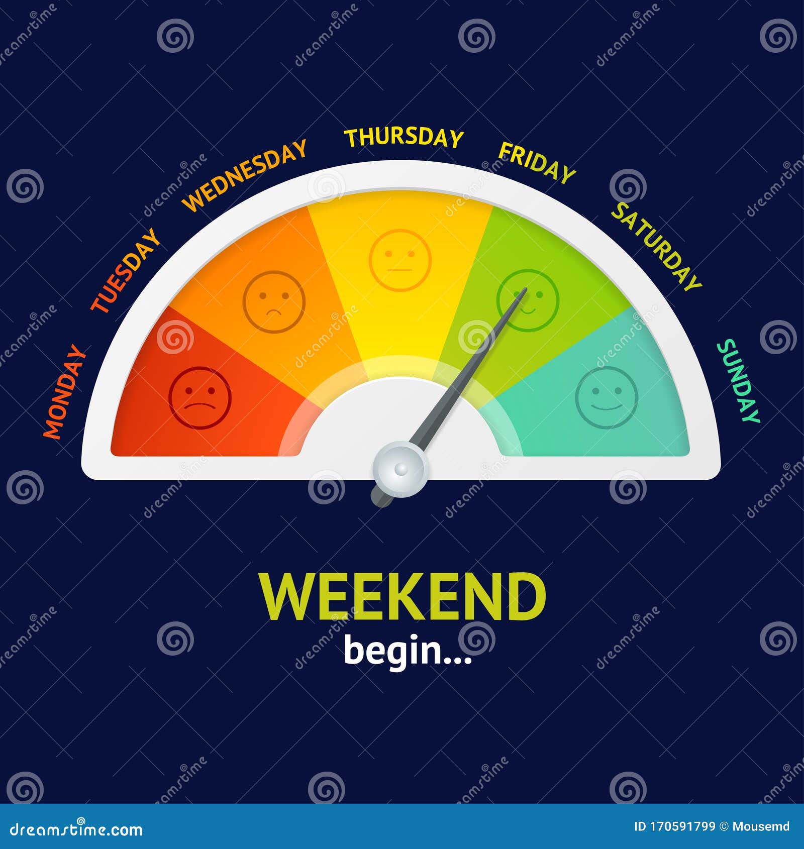 Realistic Detailed 3d Weekend Begin Counter. Vector Stock Vector ...