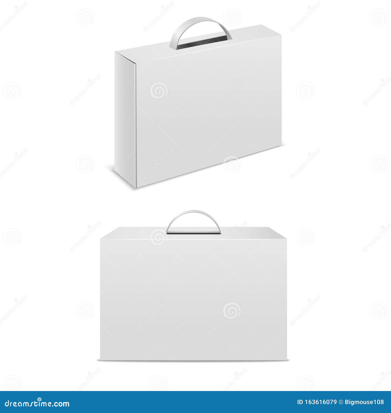 Realistic Detailed 3d White Blank White Box Case with Handle Template ...