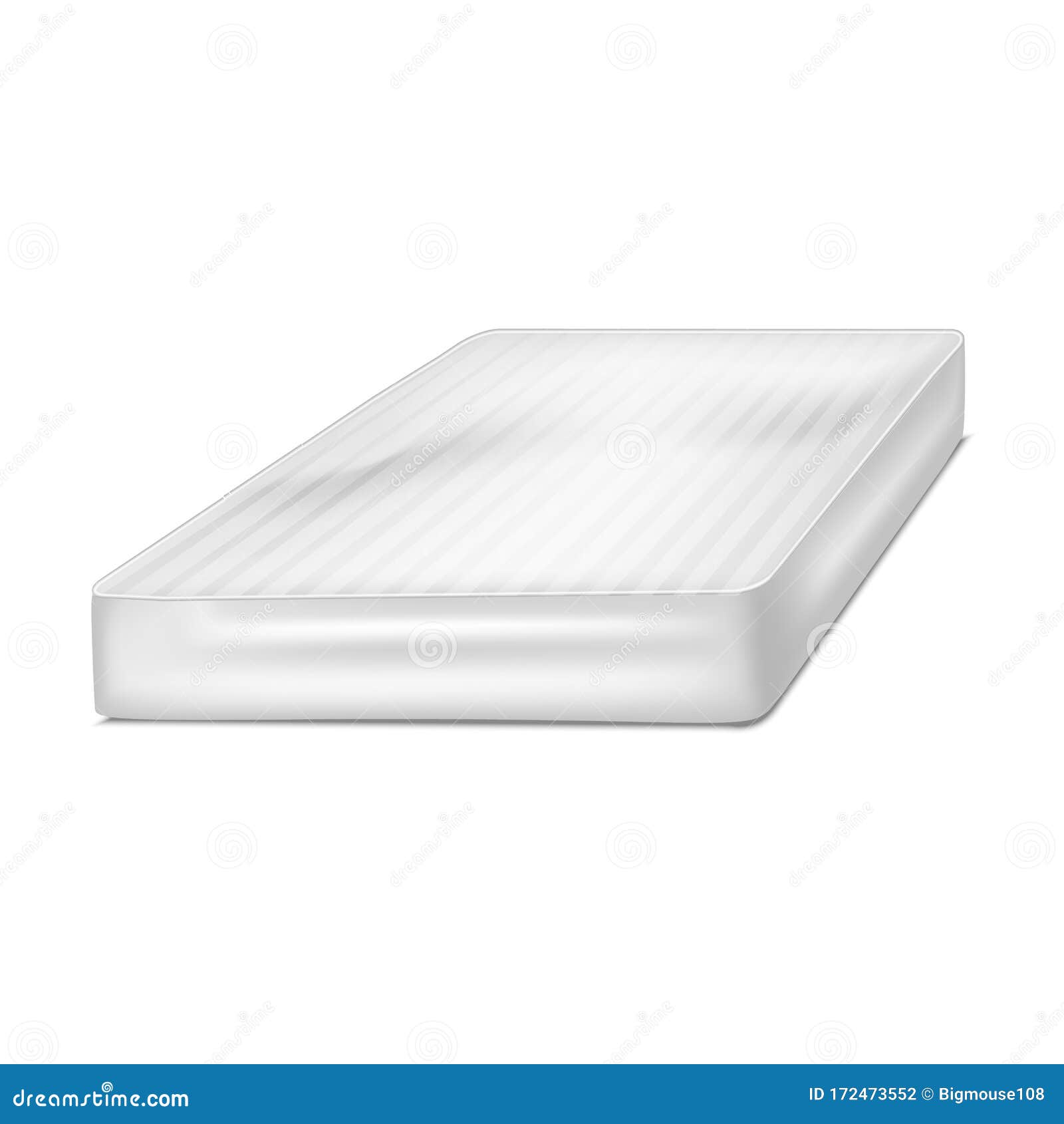 Realistic Detailed 3d White Blank Mattress Template Mockup. Vector ...
