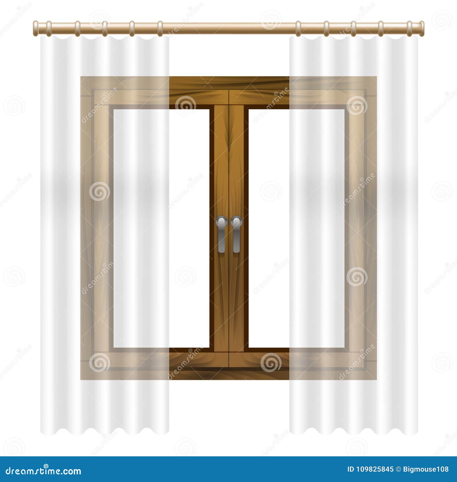 Realistic Detailed 3d Wooden Window Frame. Vector Stock Vector ...