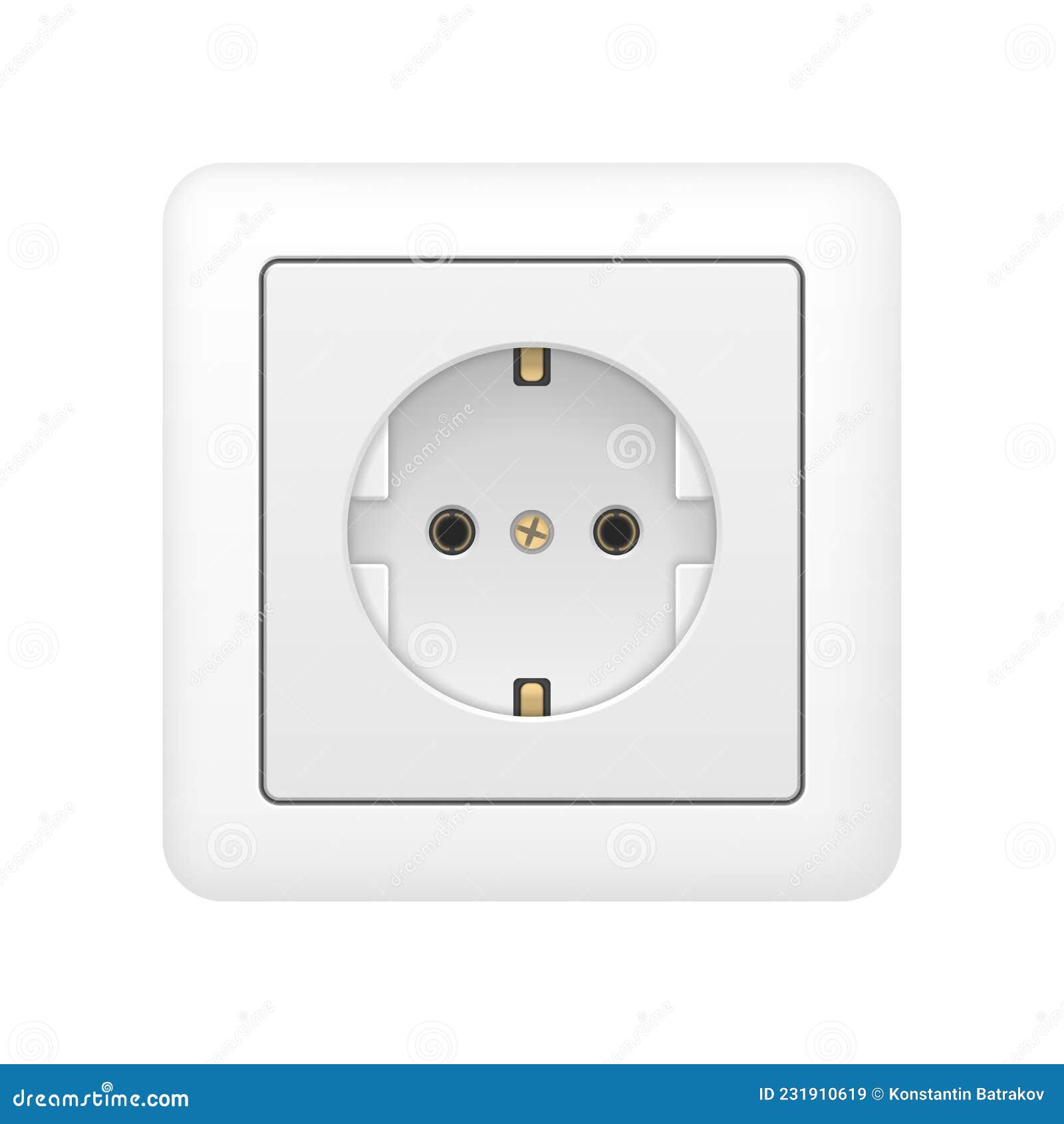 Realistic Detailed Electrical Outlet Isolated on White Background ...