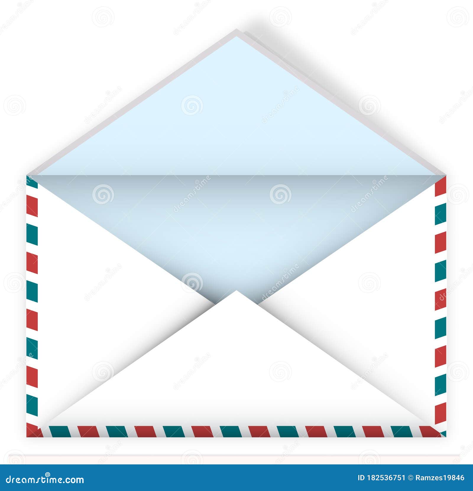 Realistic Detailed Empty Open Mail Envelope. Sending Correspondence ...