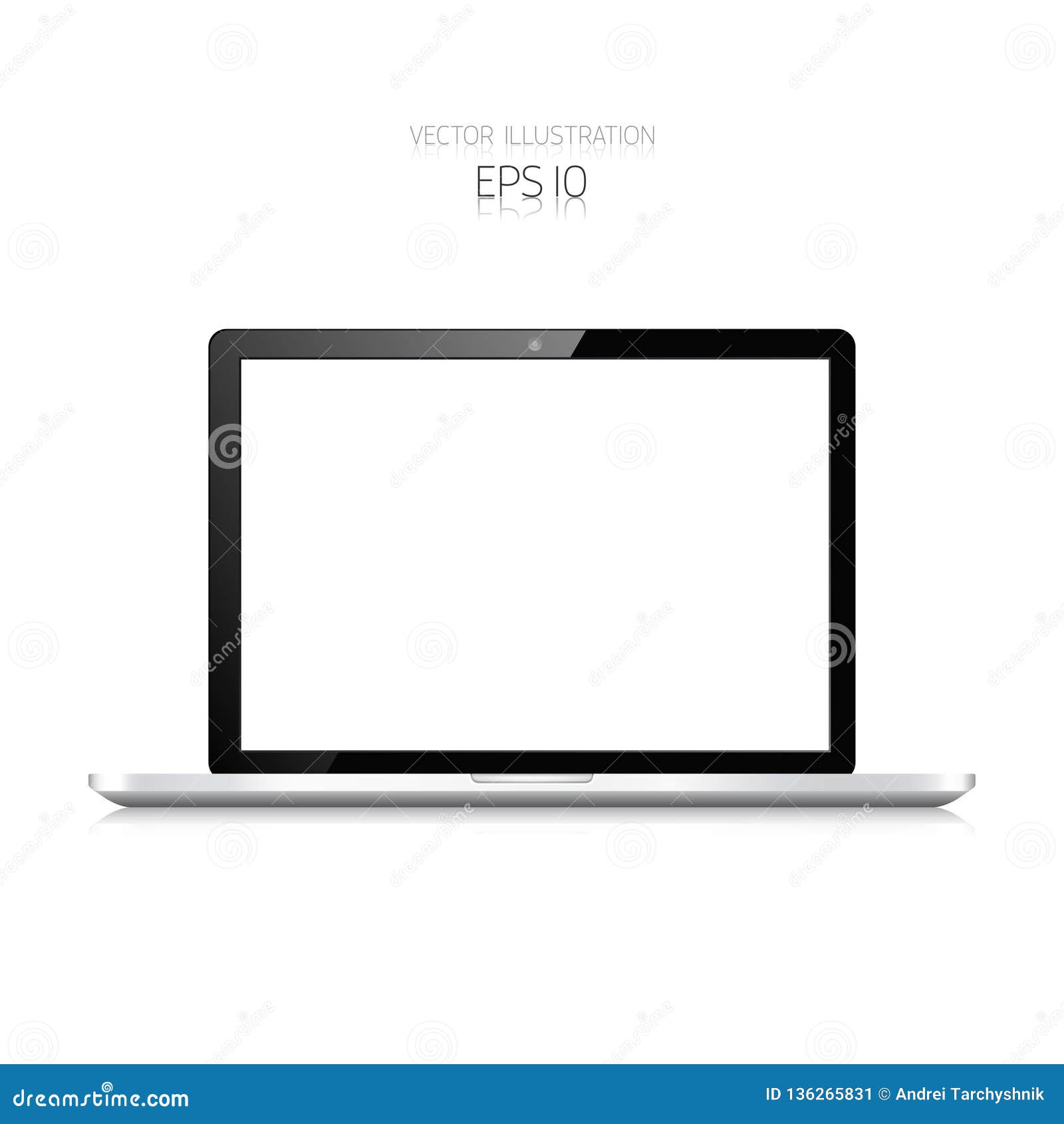 Realistic Detailed Flat Laptop Vecgtor Illustration. Stock Vector ...