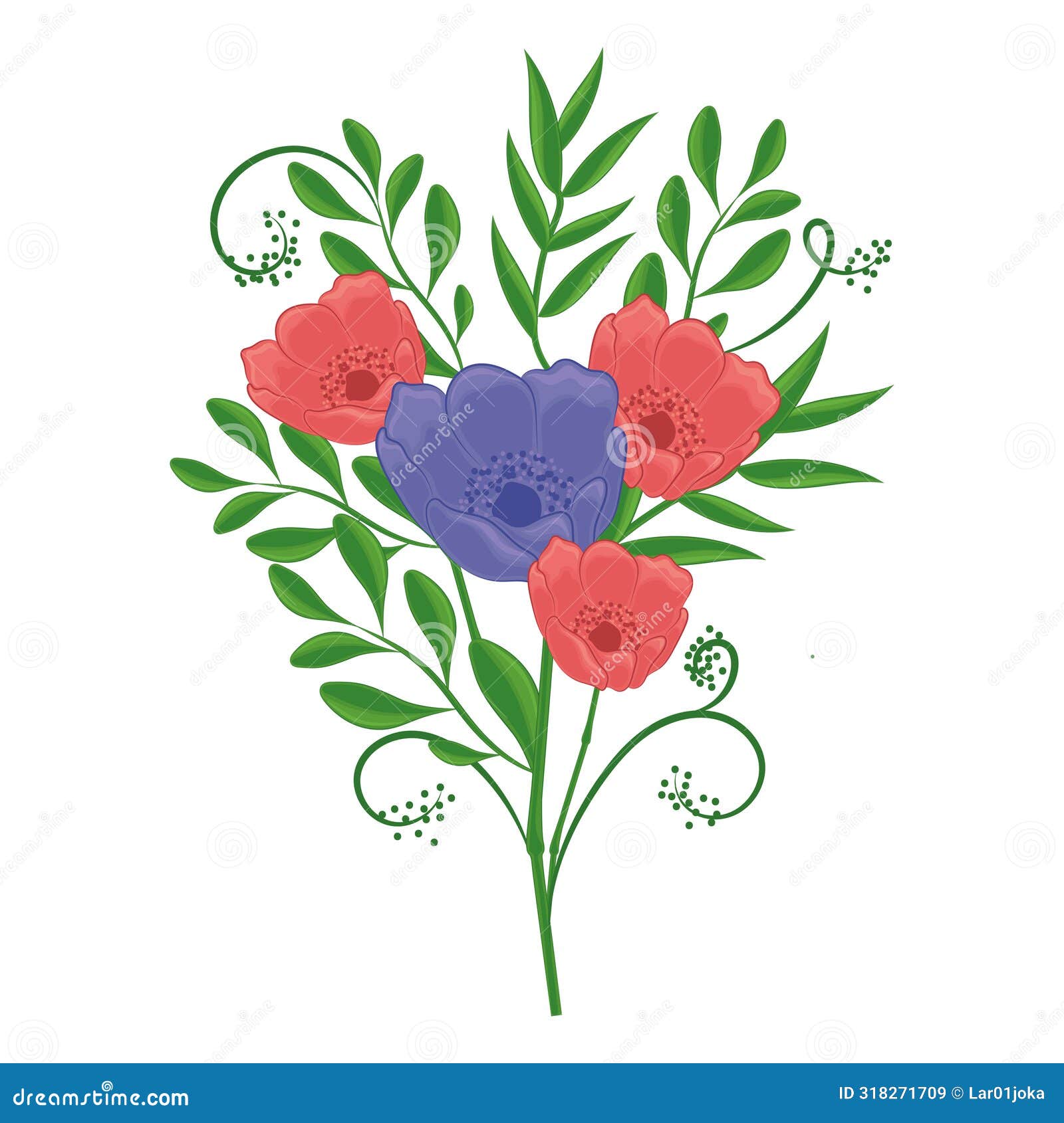 Realistic Detailed Flowers Bouquet Vector Stock Vector - Illustration ...