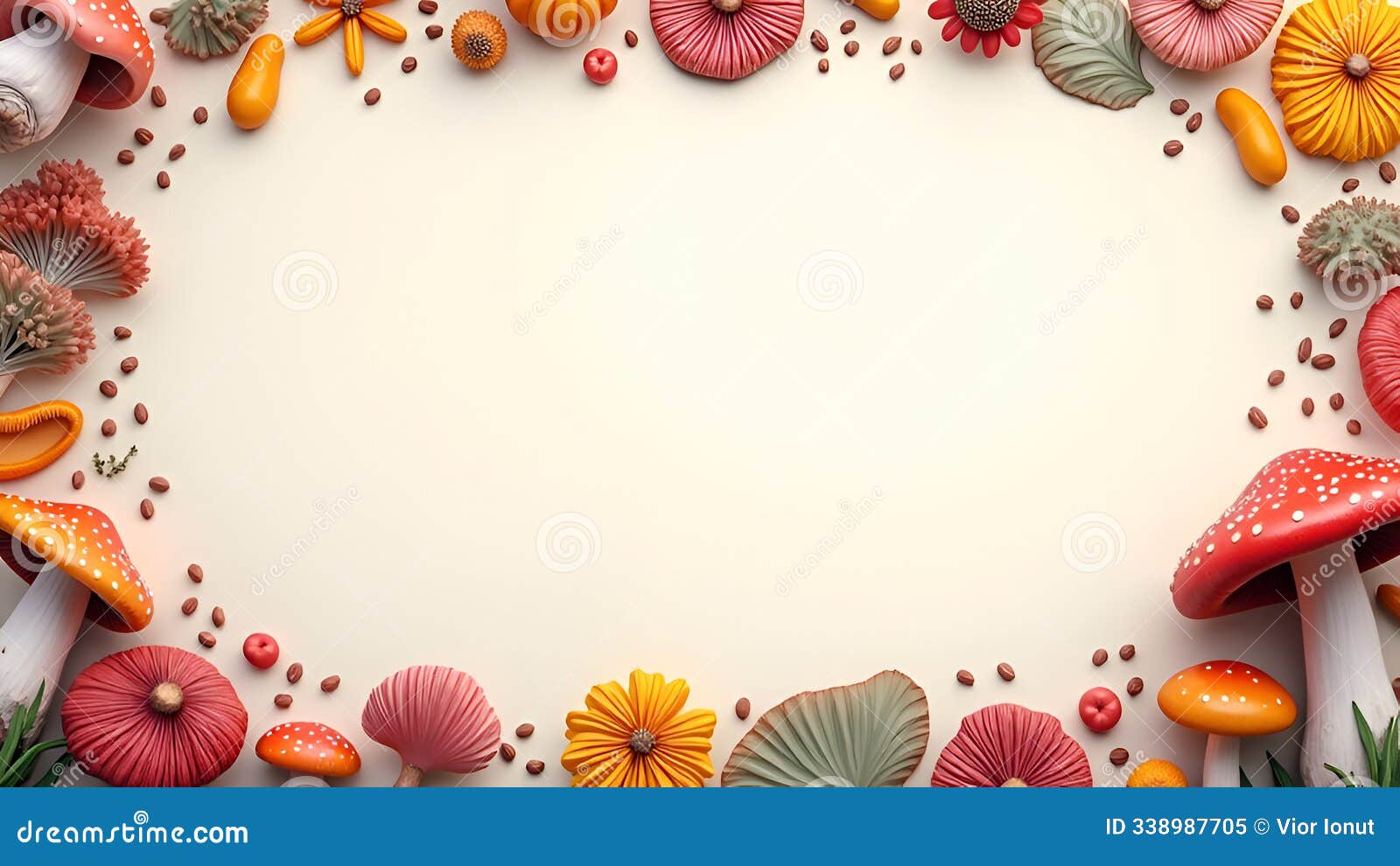 Mushroom Simple Frame with Empty Middle for Idea Writing Stock ...