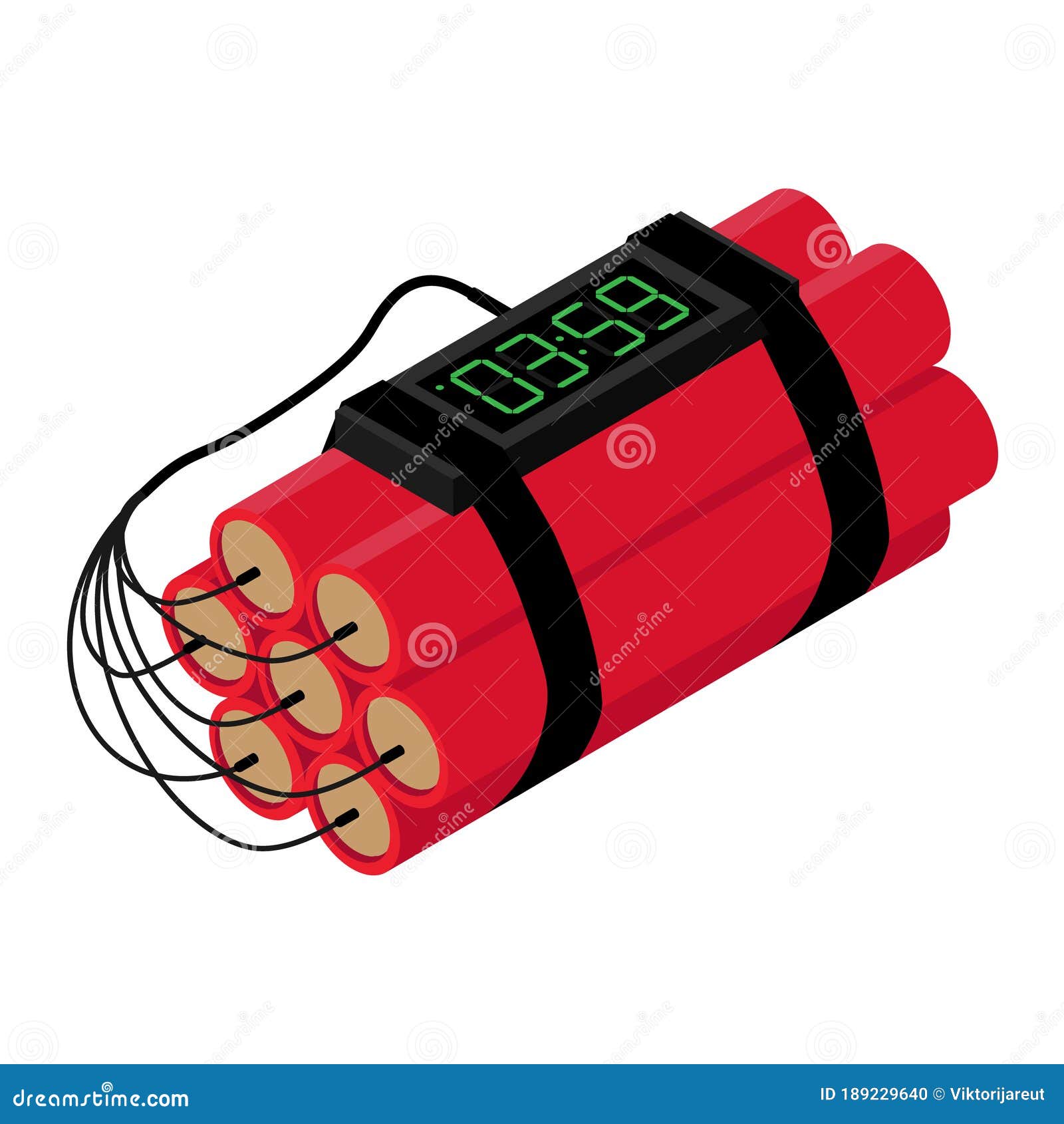Realistic Detailed Isometric Red Detonate Dynamite Bomb Stick and Timer ...
