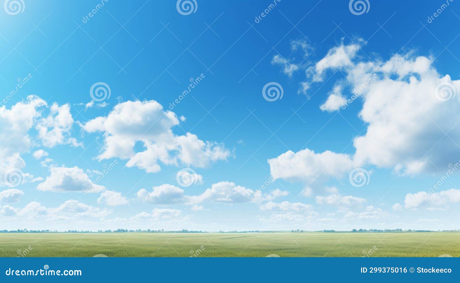 Realistic and Detailed Renderings of Open Fields with Blue Sky and ...