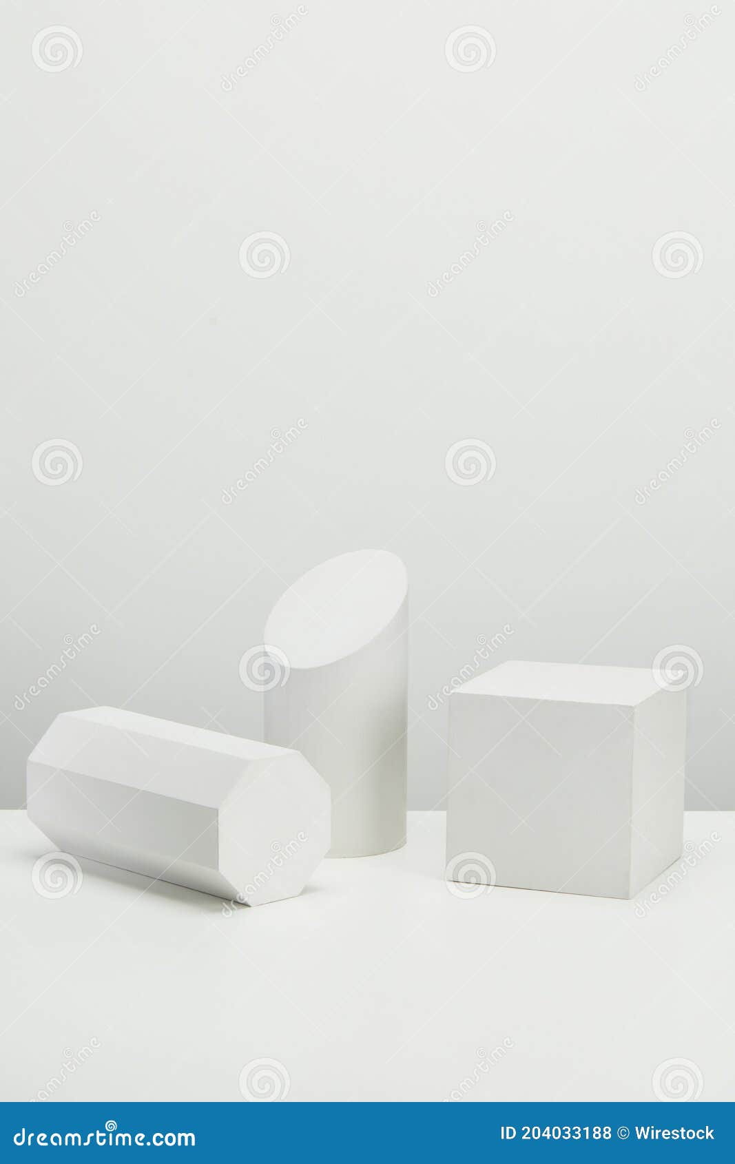 Realistic Detailed White Basic Shapes Set Isolated on White Background ...