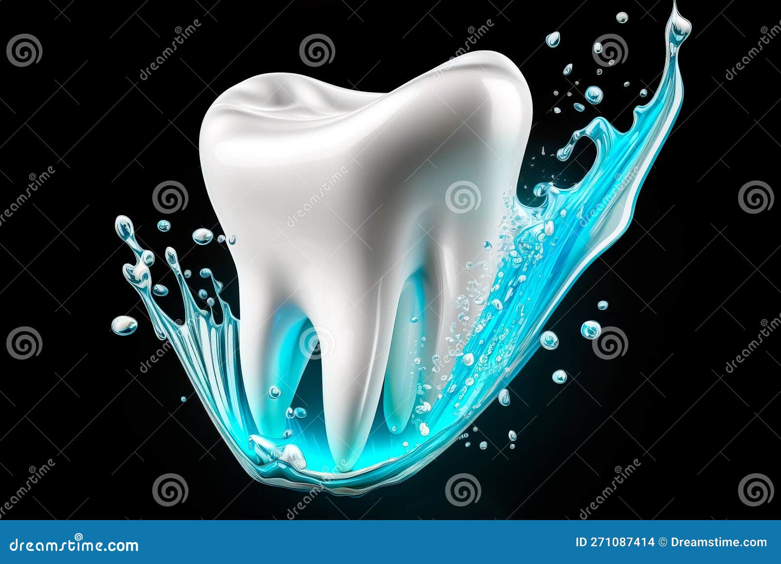 Realistic Detailed White Healthy Tooth.Generative AI Stock Illustration ...