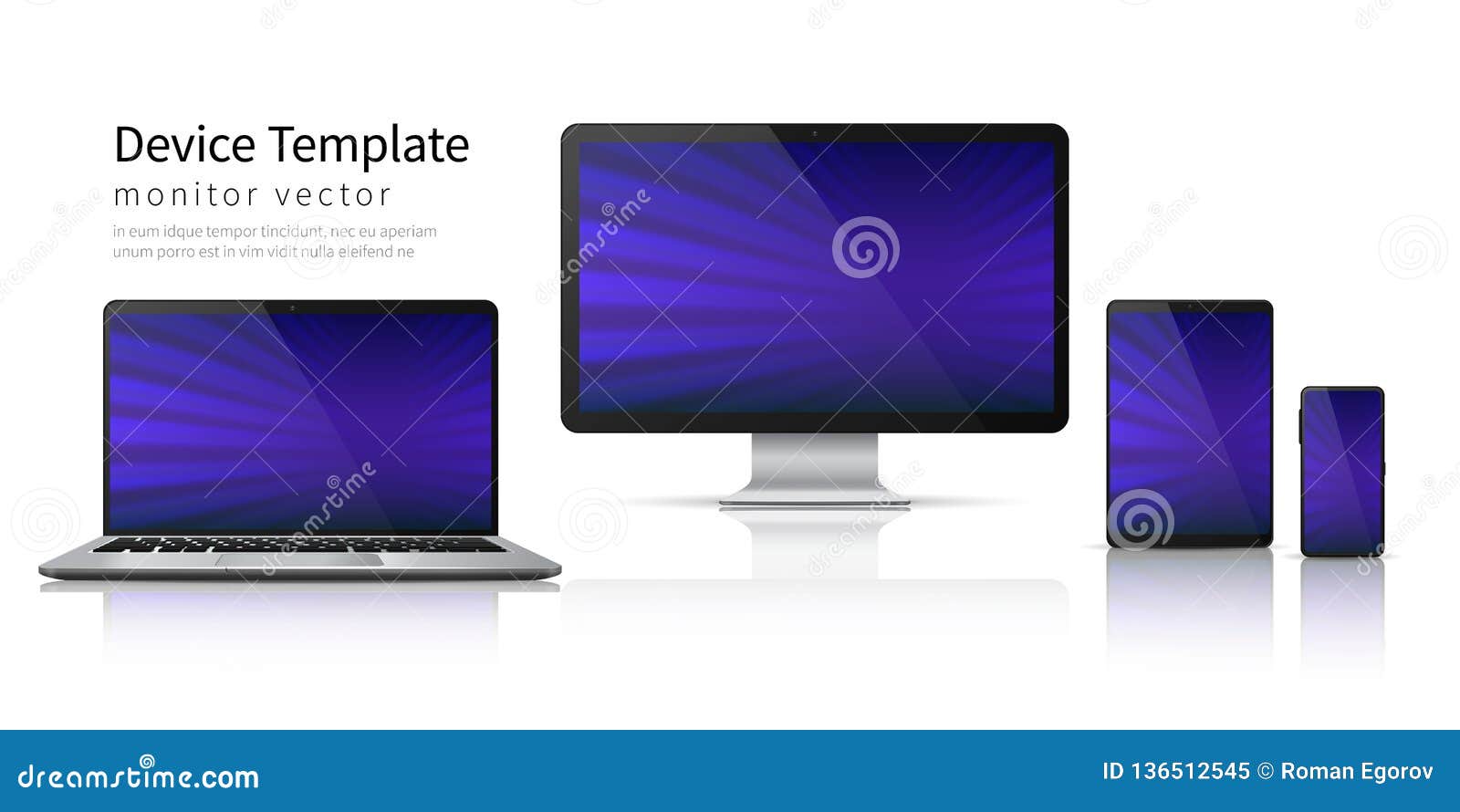 Realistic Devices. Computer Laptop Tablet Phone Mockup, Smartphone ... Realistic Devices. Computer Laptop Tablet Phone Mockup, Smartphone ...
