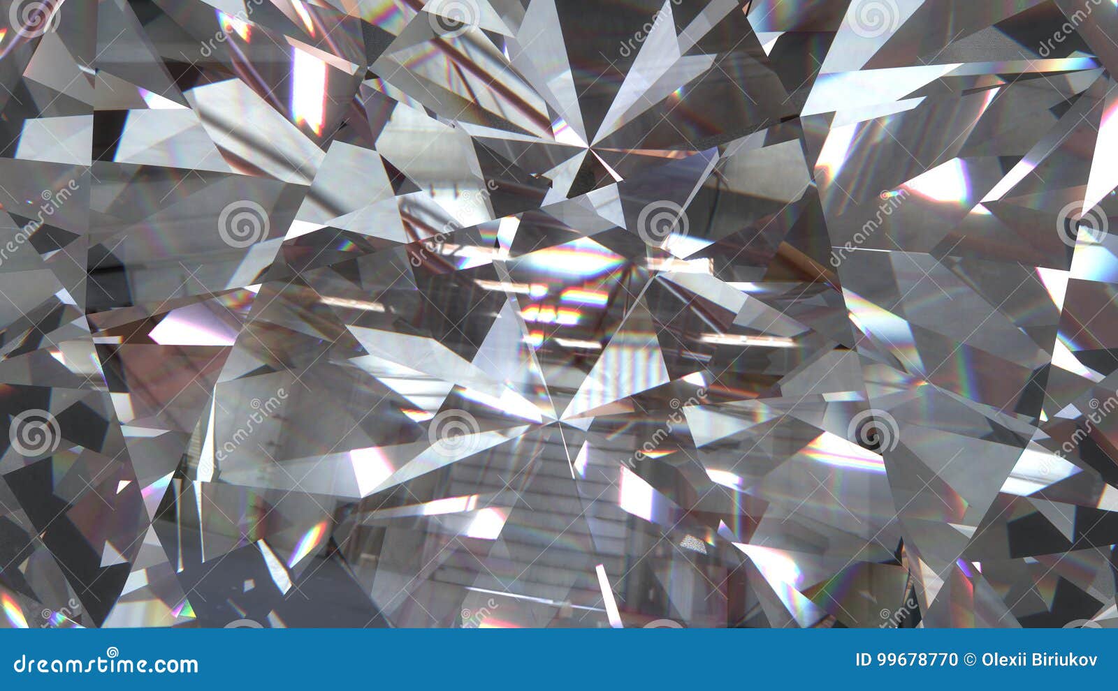 Realistic Diamond with Caustic Close Up Texture, 3D Illustration. Stock ...