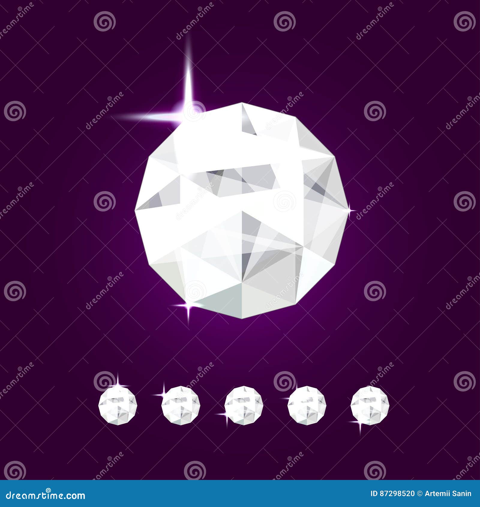 Realistic Diamond Jewel. Vector Gem Illustration. Stock Vector ...