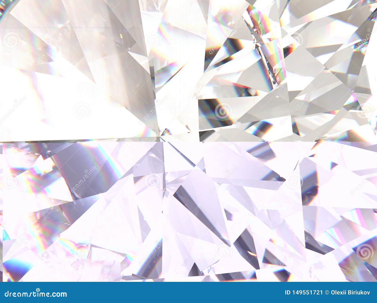 Realistic Diamond Texture Refracted Layers Macro, 3D Render Stock ...