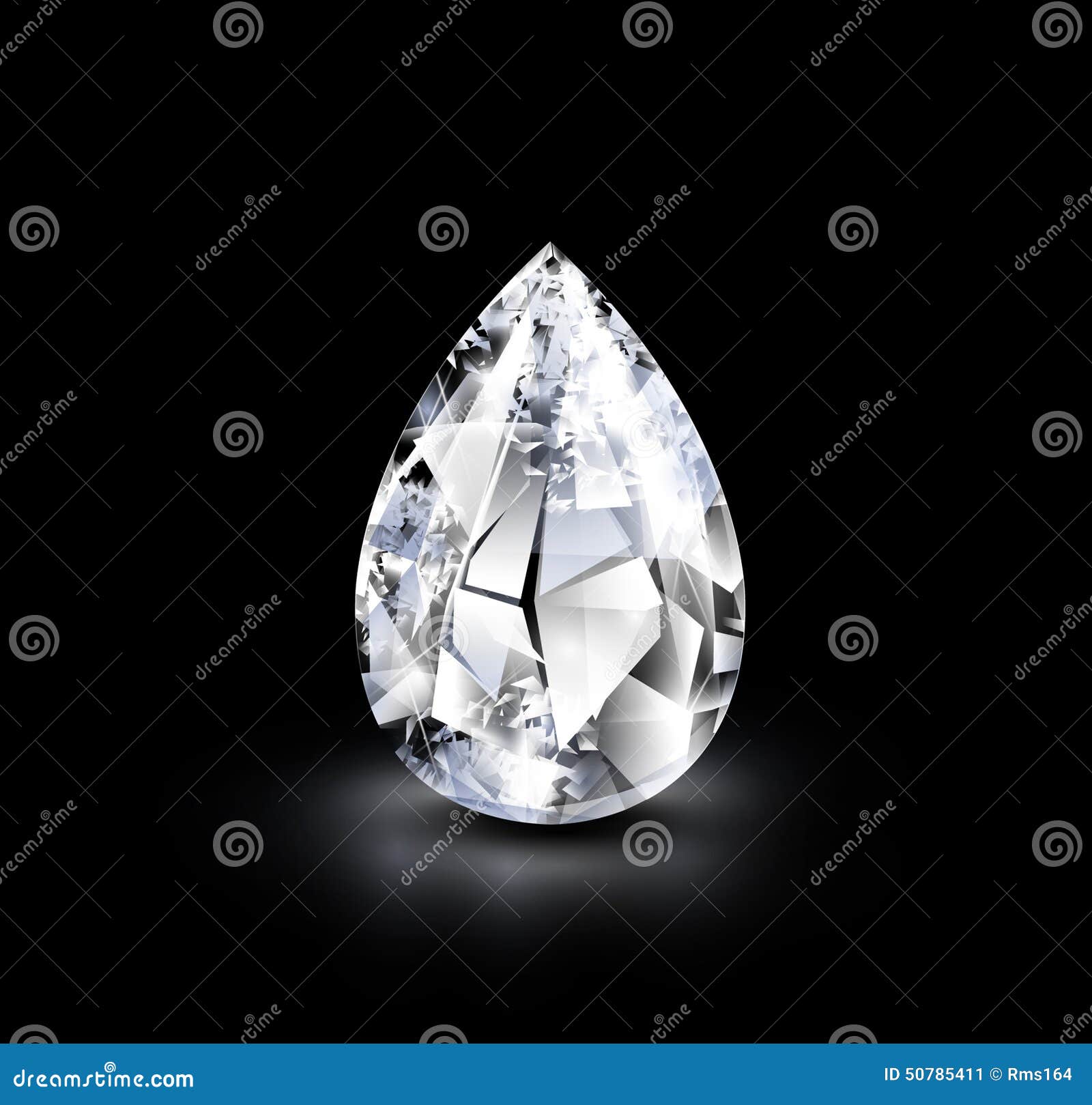 Realistic diamond. stock vector. Illustration of glass - 50785411
