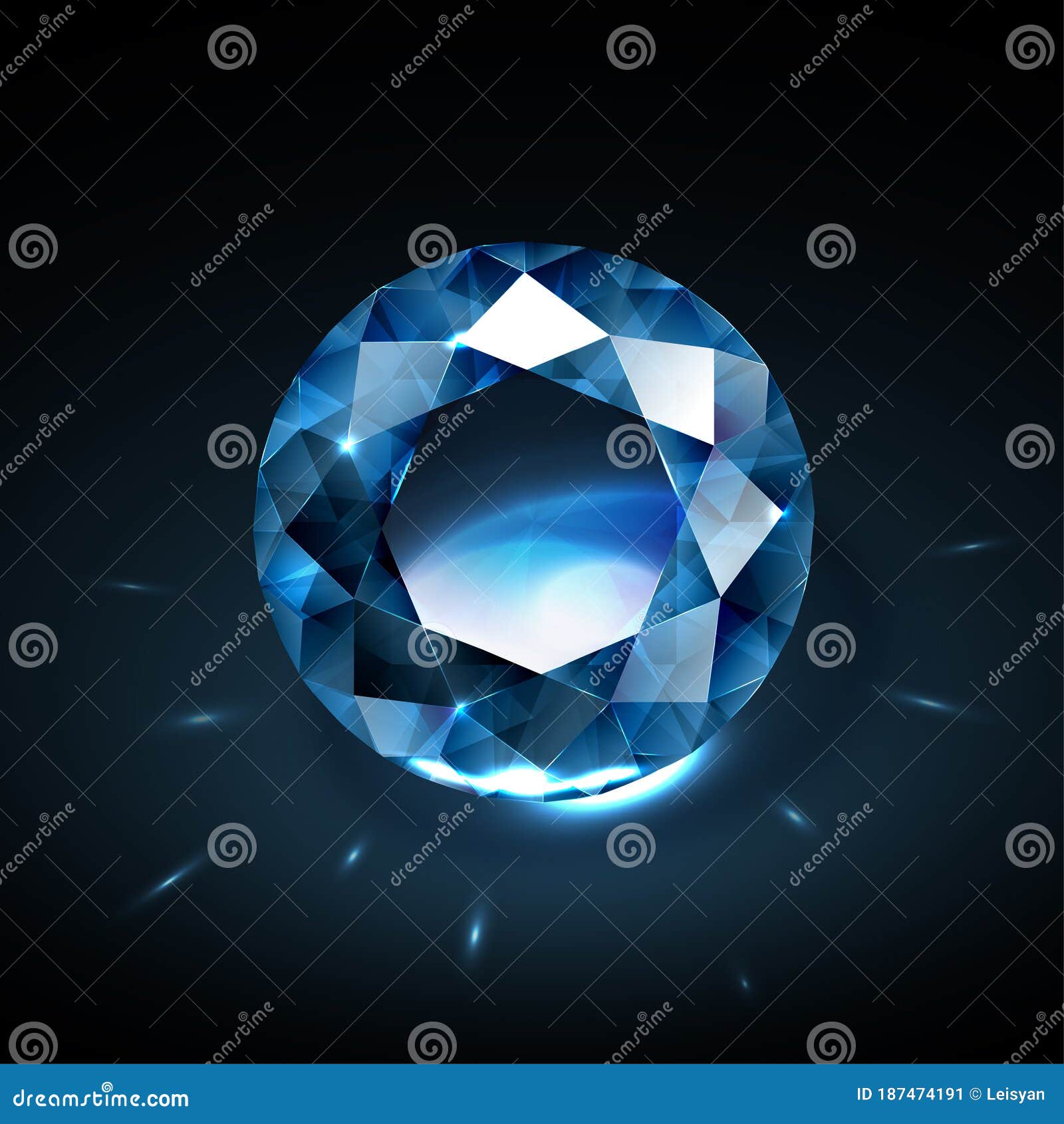 Realistic diamond vector stock vector. Illustration of blue - 187474191