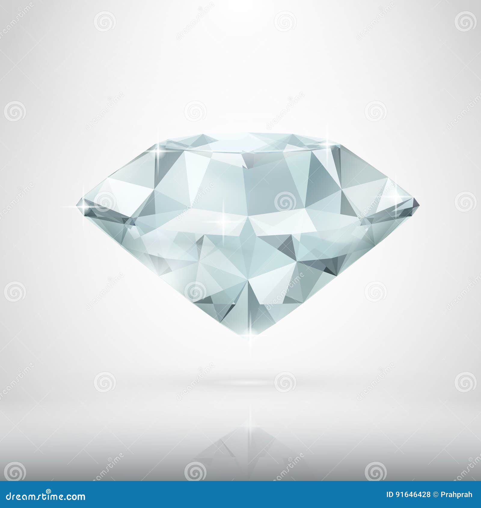 Realistic Diamond on White stock illustration. Illustration of gemstone ...