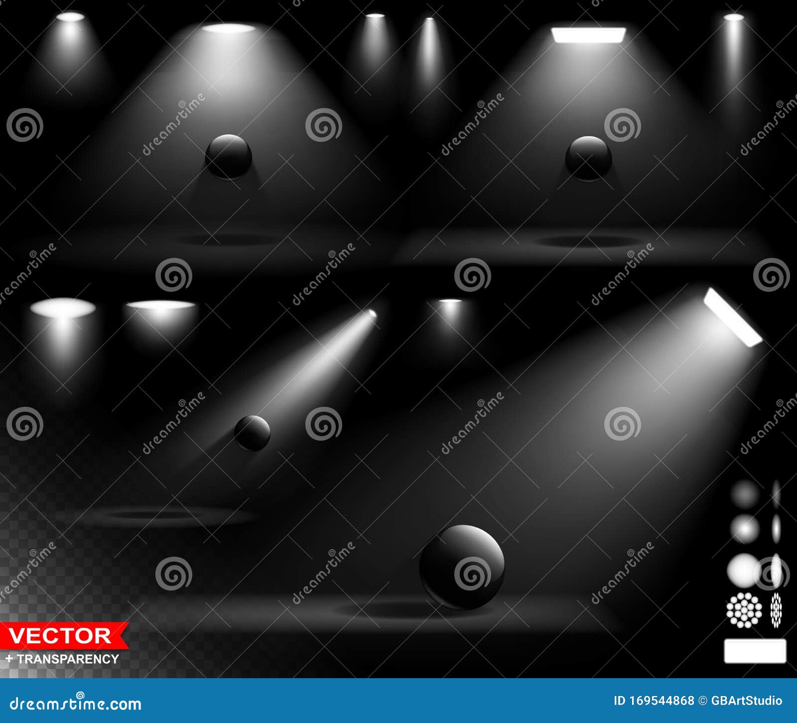 Realistic Vector Light Effect with White Spotlight Stock Vector ...