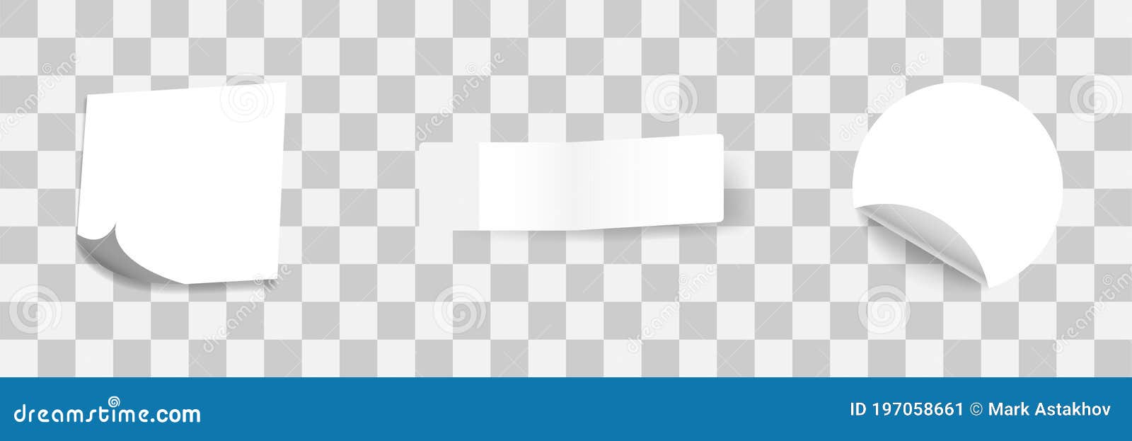 Realistic Different Sticker Collection. Peel Flip Sticky Set Stock ...