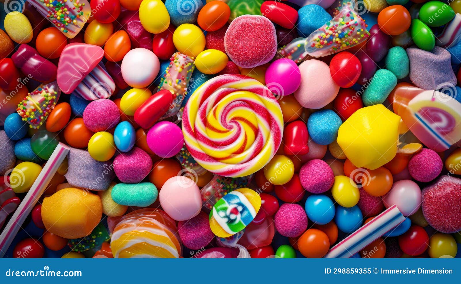 Realistic Different Types of Candies in 3D, Candies Texture Concept ...