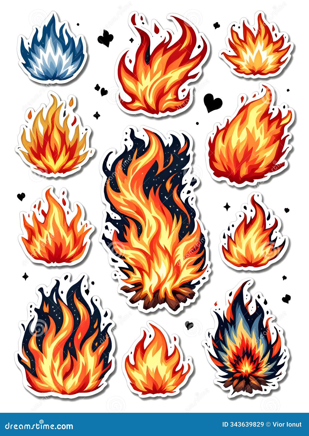 Flame Stickers. Racing Car Flames Emblem. Decal For Race Cars ...