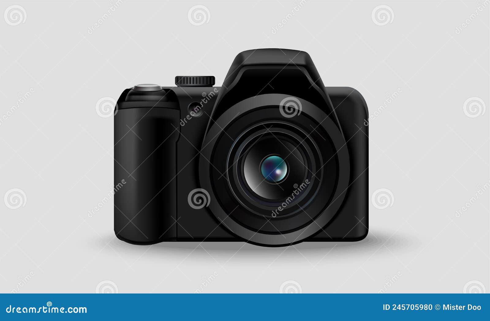 Realistic Digital Camera Vector Illustration Isolated on White ...