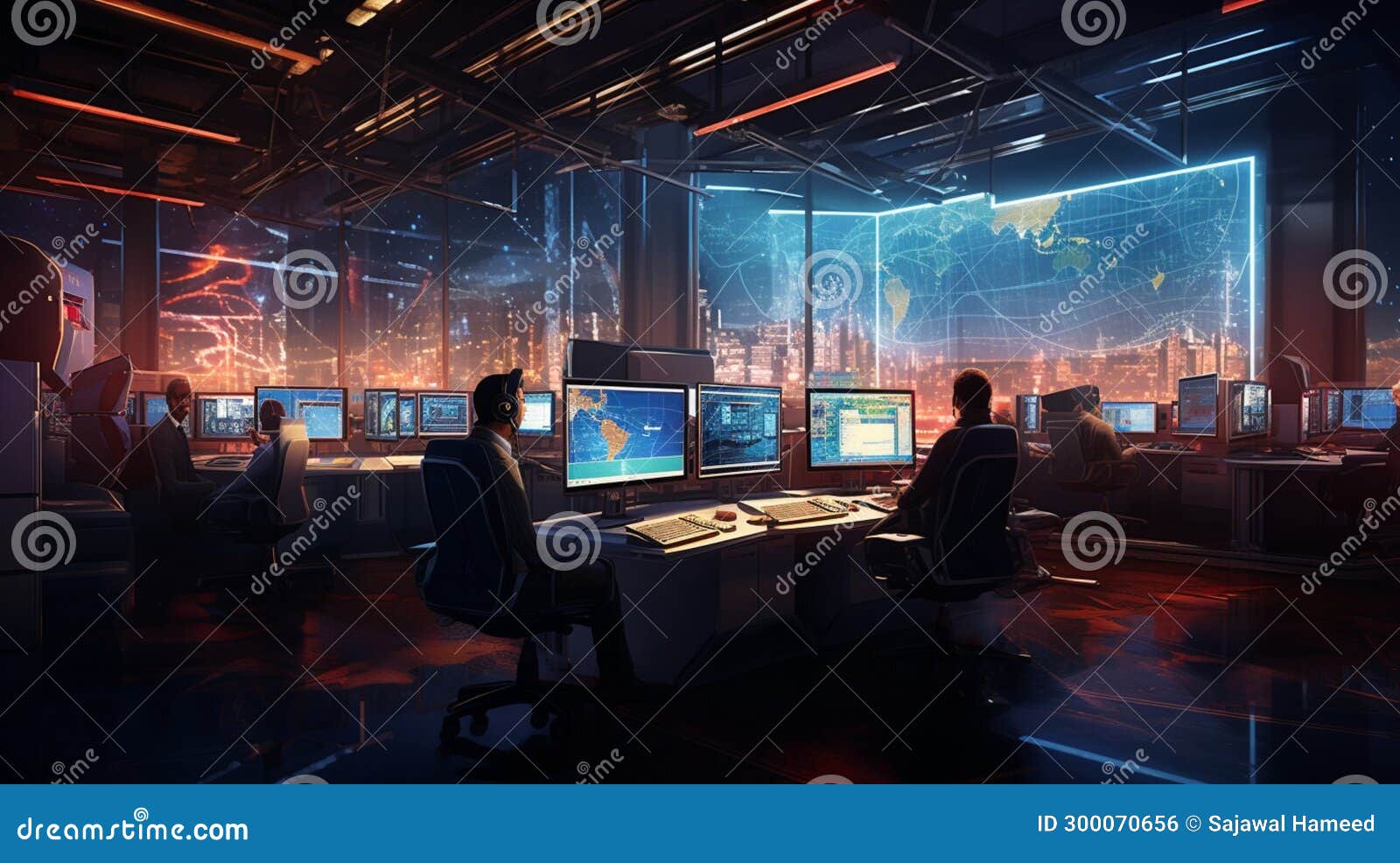 Office Workstations Divided Into Sectors With Ethernet Cables Stock ...