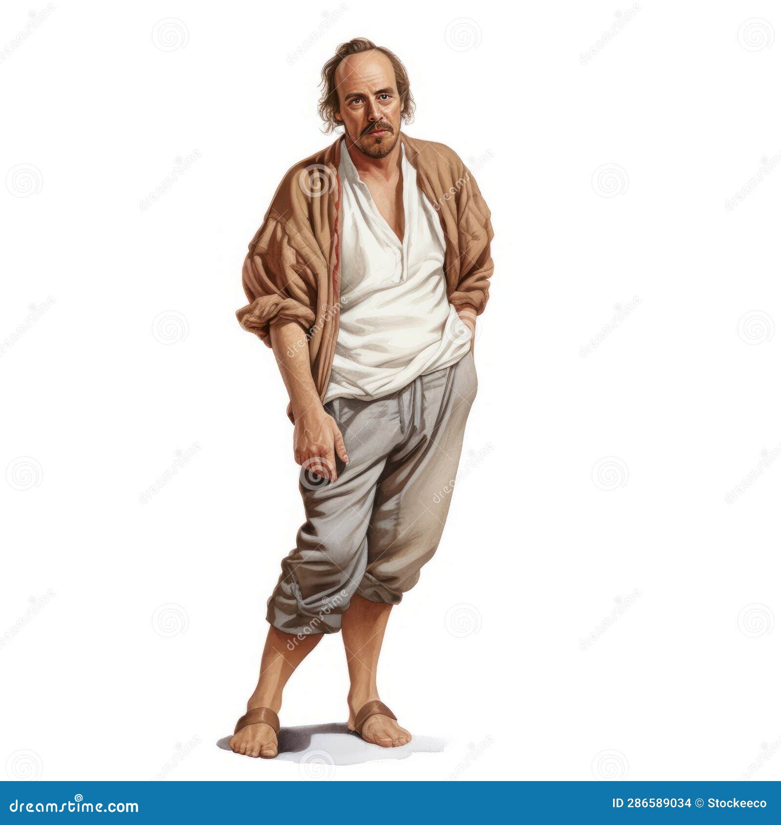 Realistic Digital Illustration of William Shakespeare in T-shirt and ...