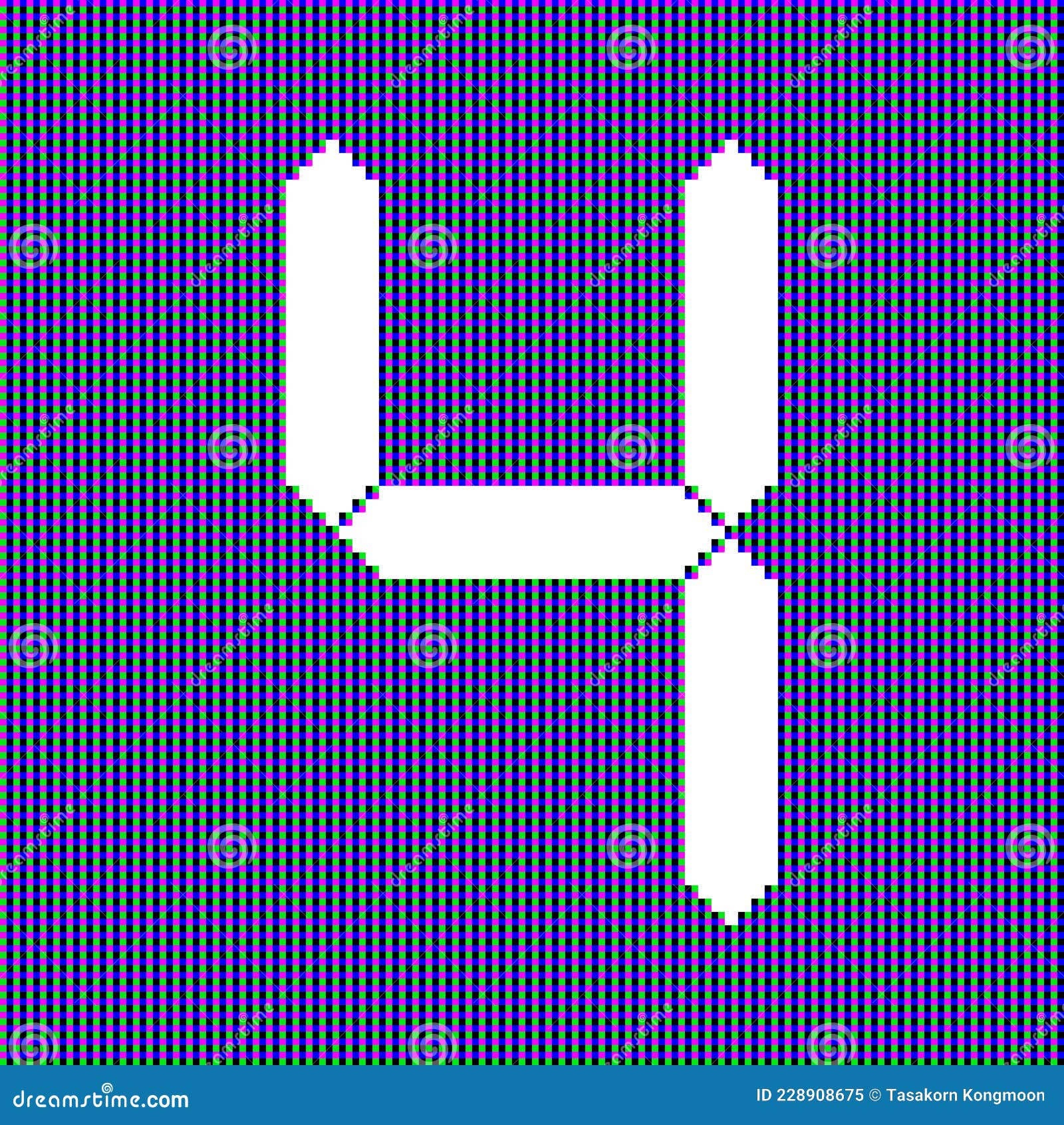 Realistic Digital LED Screen with Digital Number Four 4 for Pattern and ...