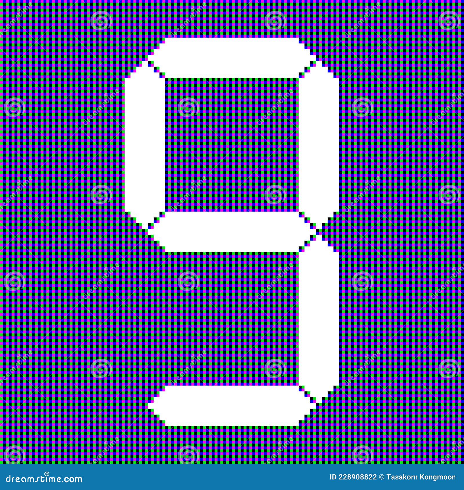 Realistic Digital LED Screen with Digital Number Nine 9 for Pattern and ...