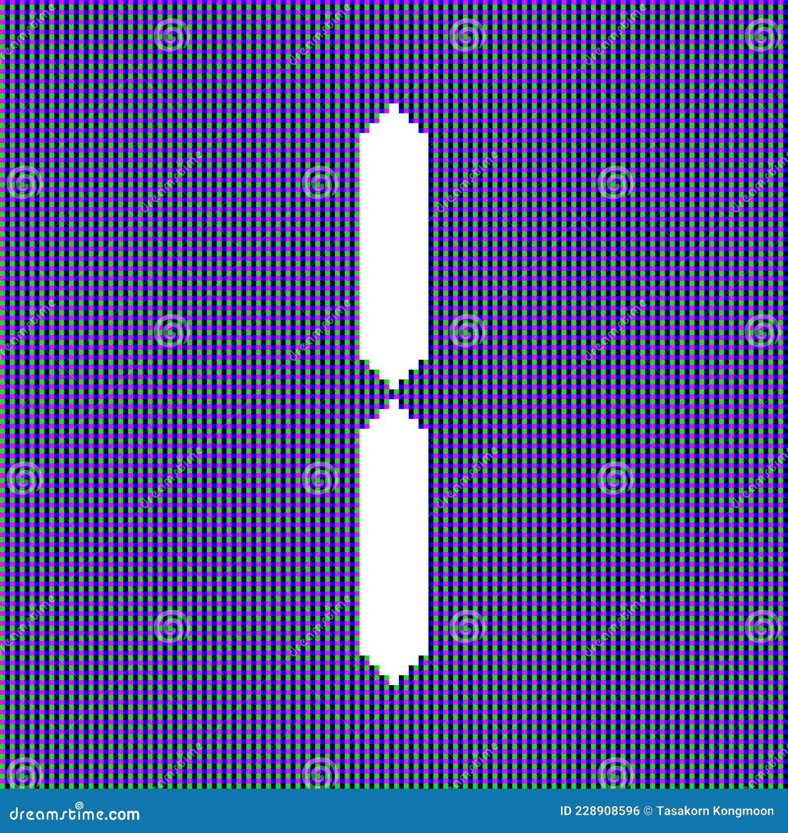 Realistic Digital LED Screen with Digital Number One 1 for Pattern and ...