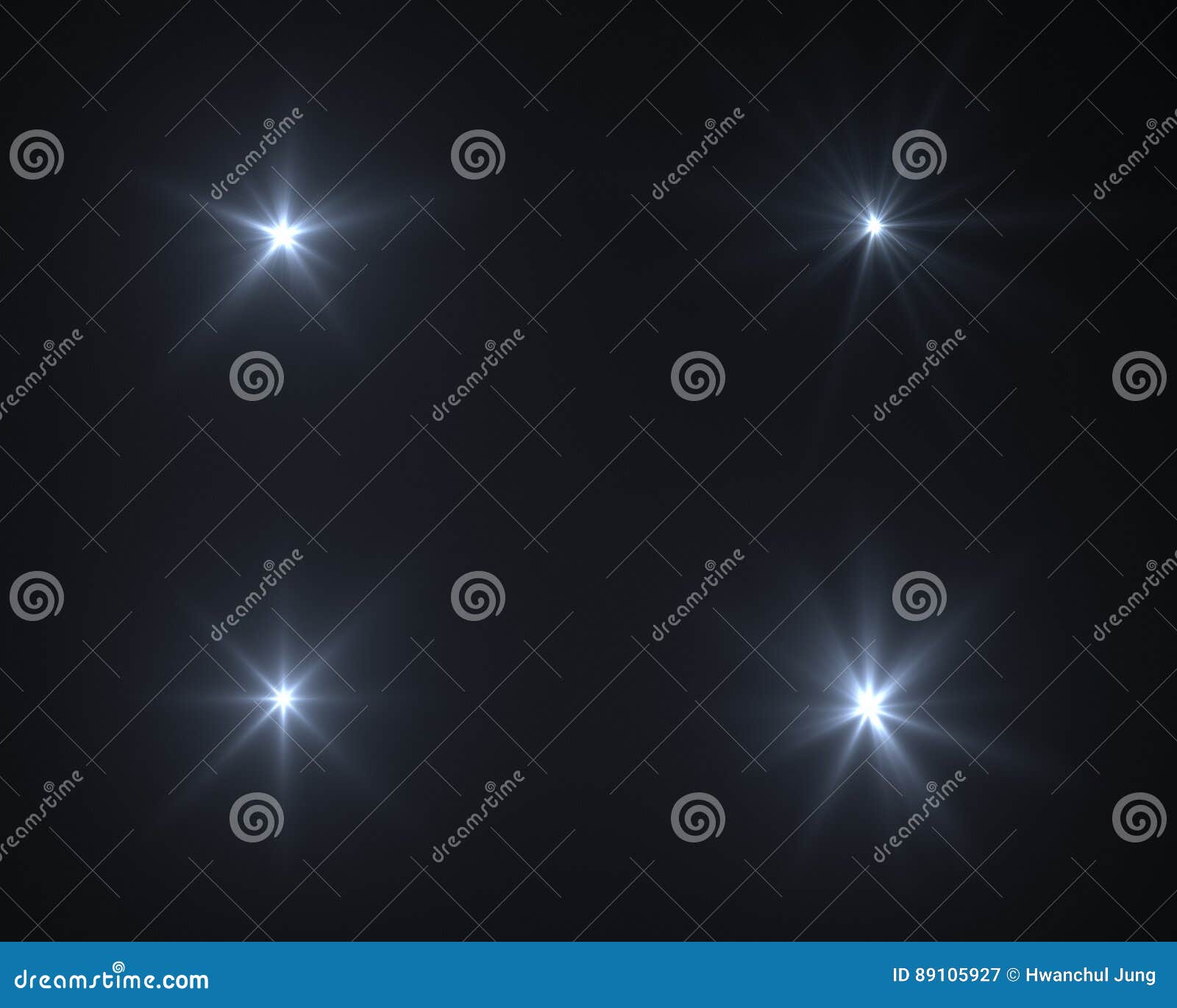 Realistic Digital Lens Flare in Black Background Stock Image - Image of ...
