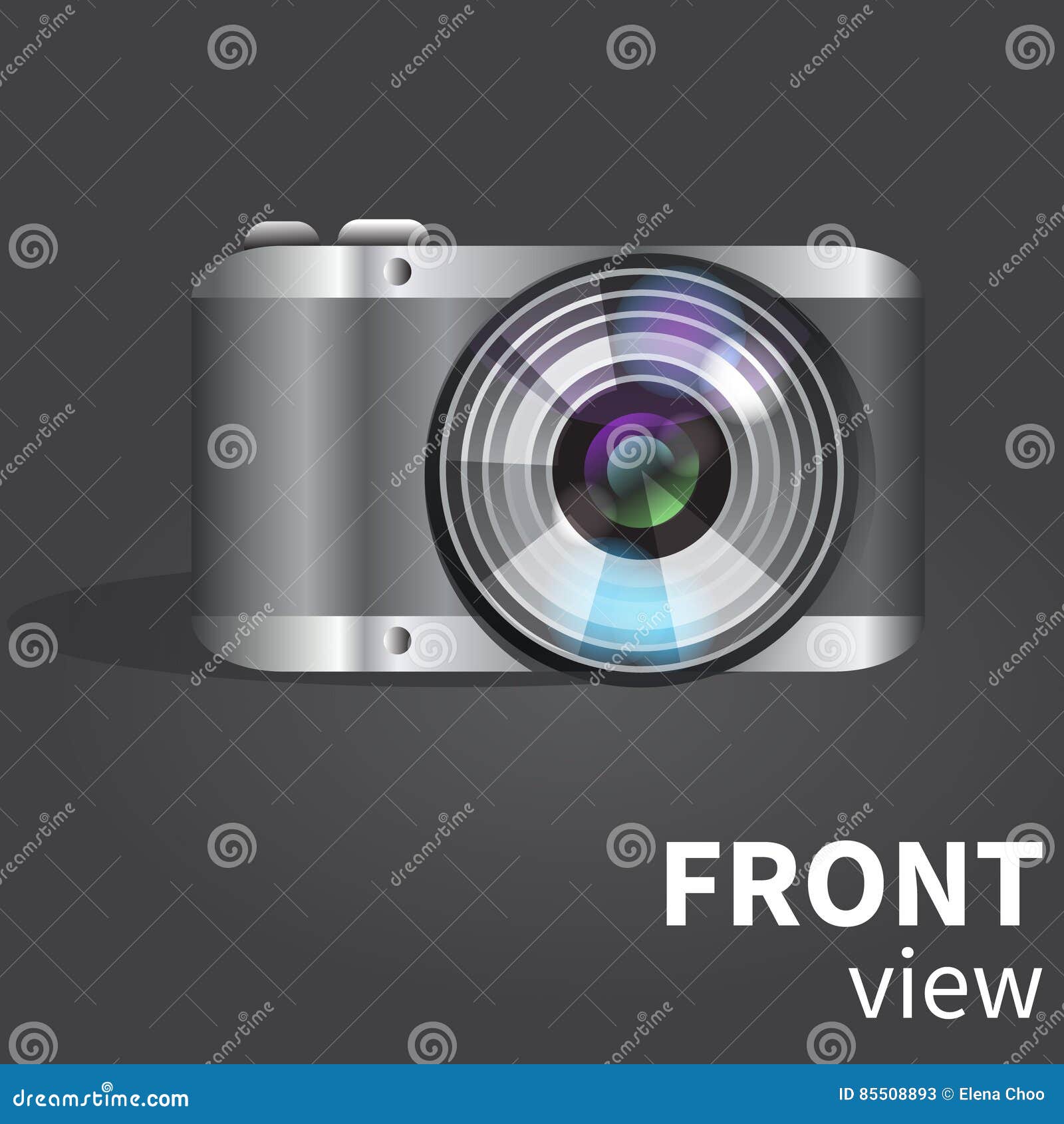 Realistic Digital Photo Camera Stock Illustration - Illustration of ...