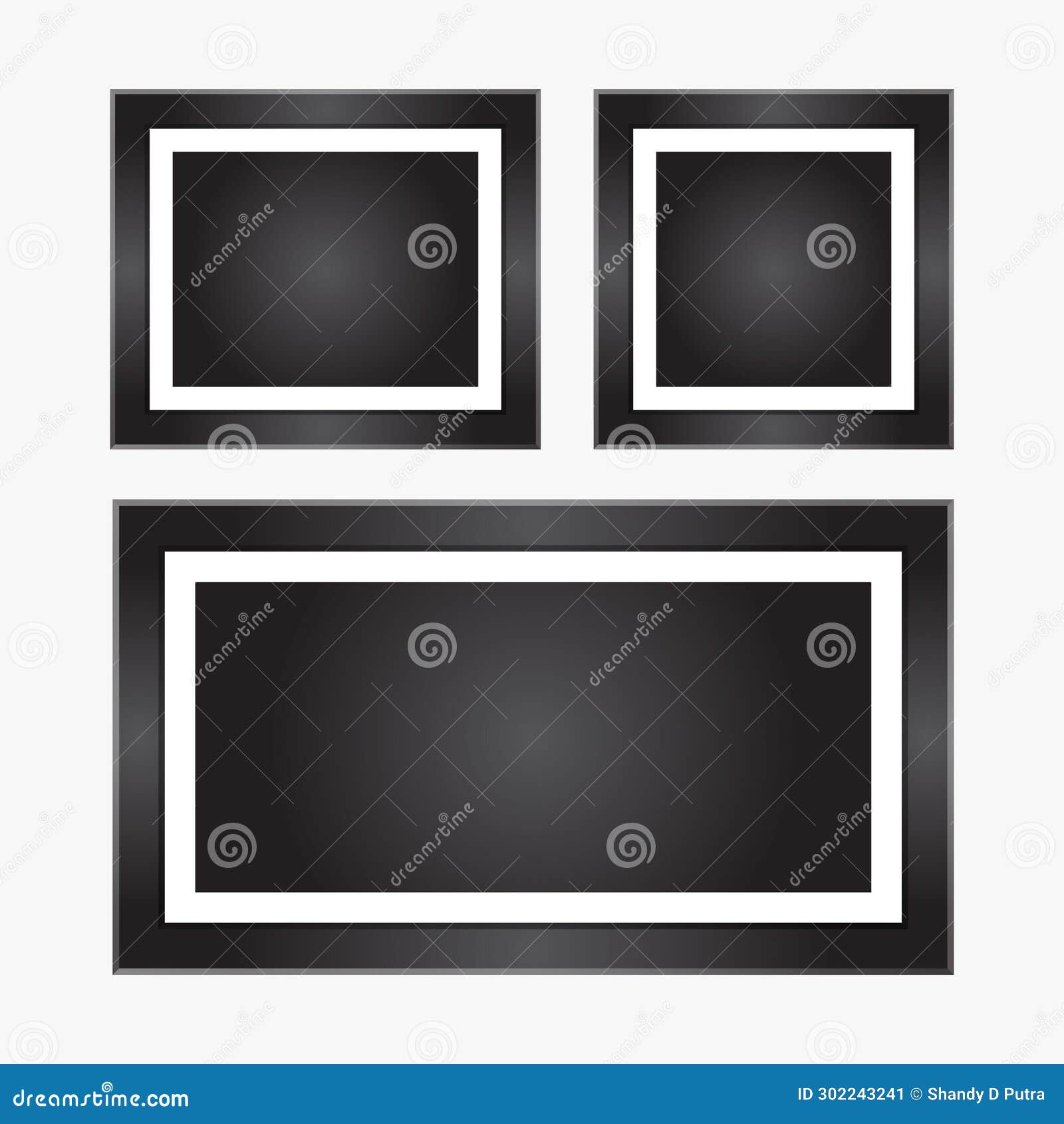 Realistic Display Frames Photo Frames Vintage Stock Vector ...