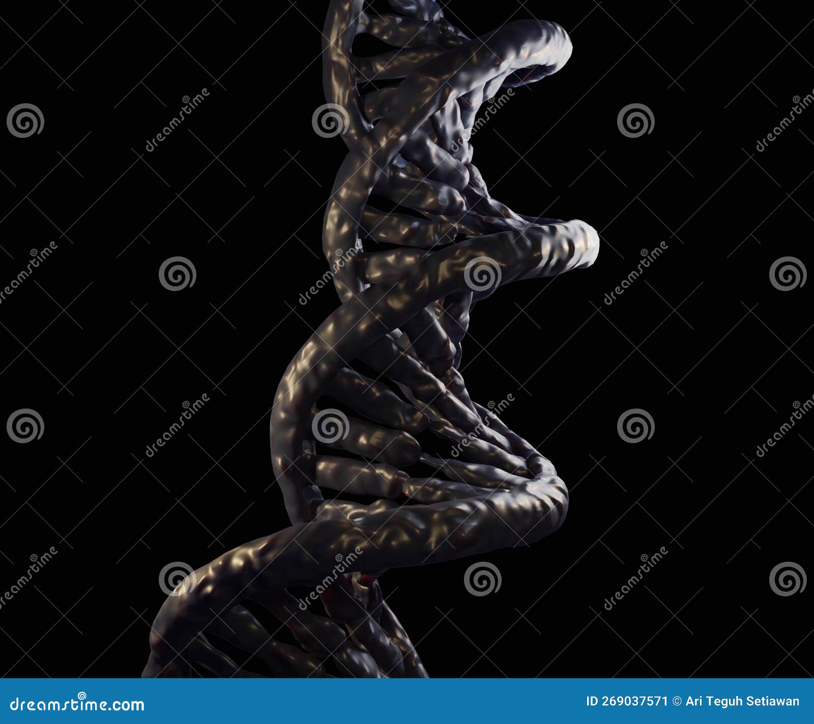 Realistic DNA Strands in the Black Background Stock Illustration ...