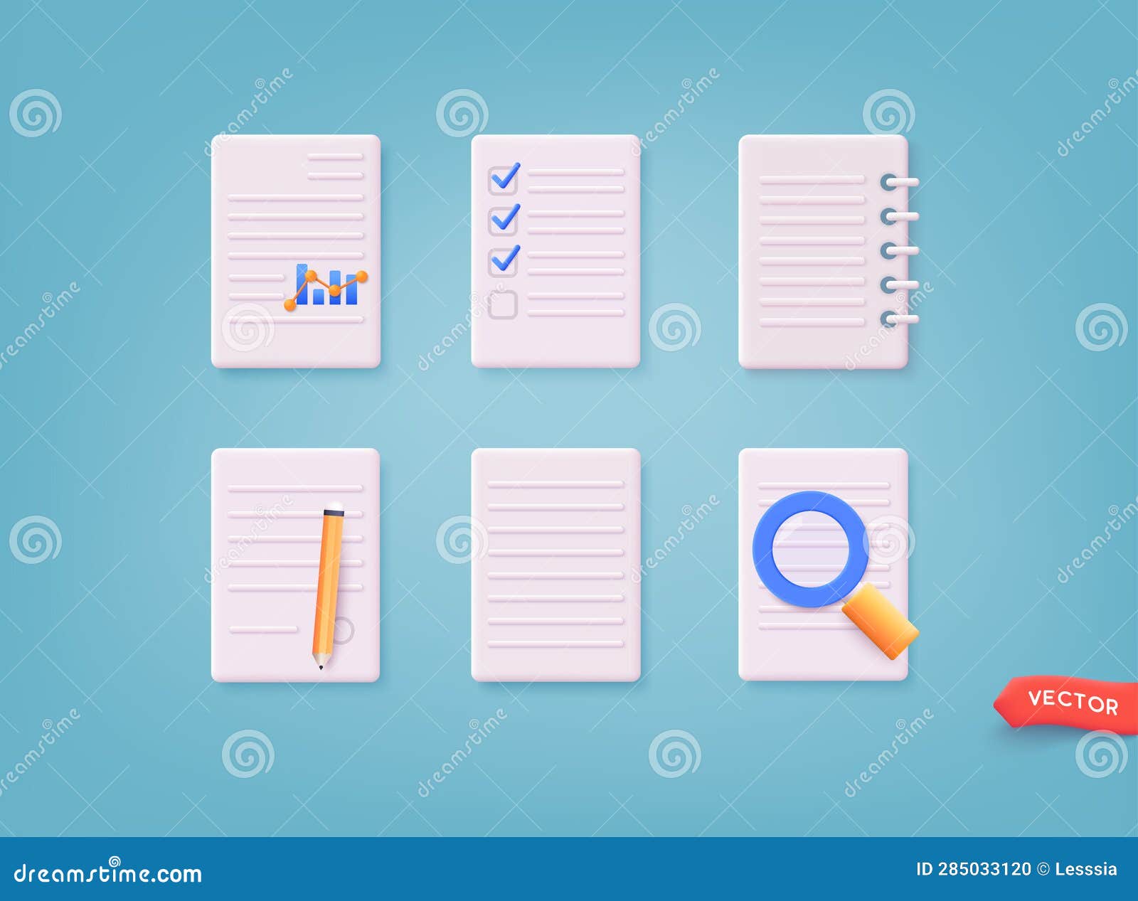 Realistic Documents Icon. Work Documentation Files. Confirmed or ...