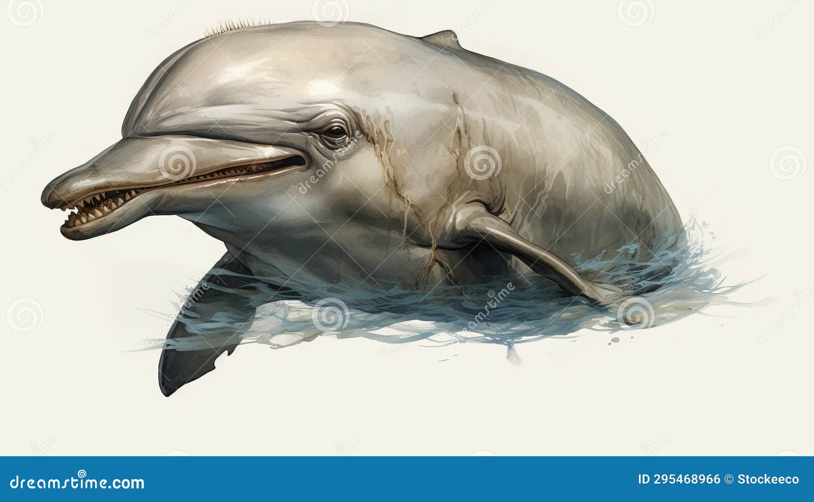 Realistic Dolphin Illustration with Creepy Undertones Stock ...