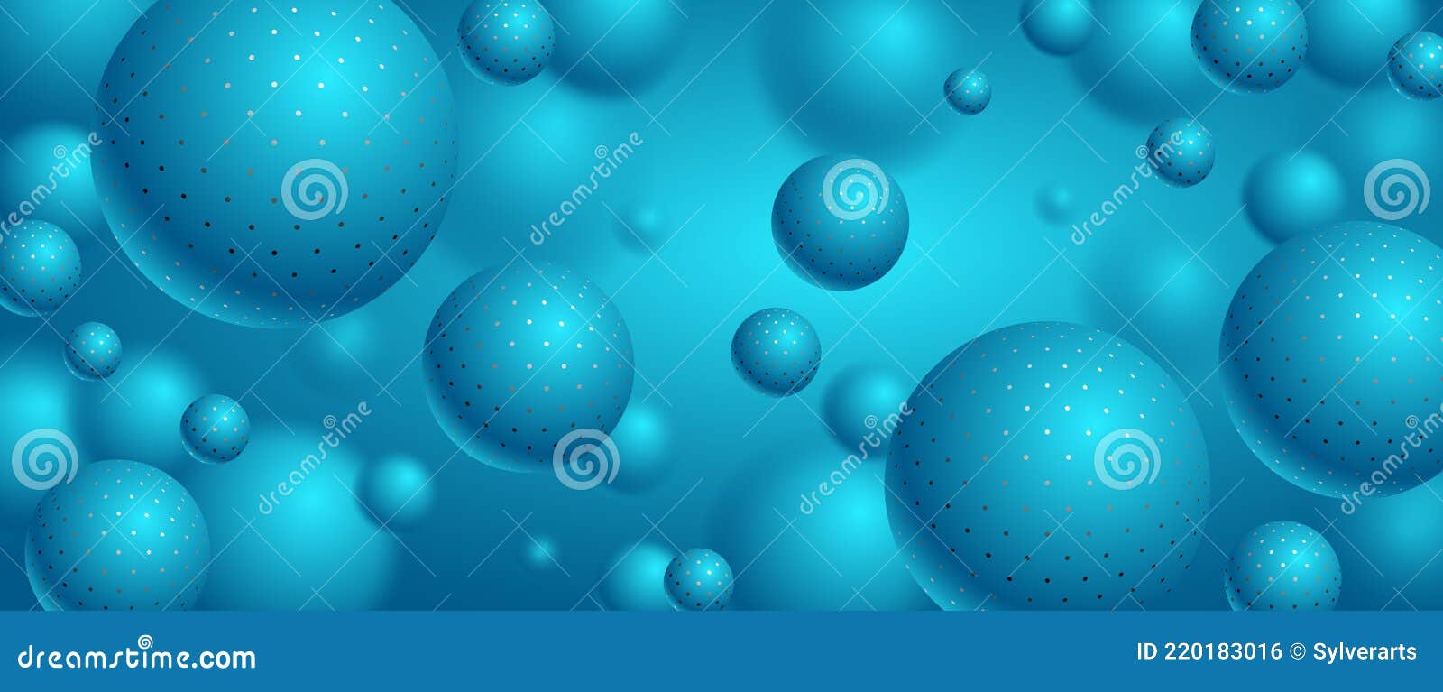 Realistic Dotted Spheres Vector Illustration, Abstract Background with ...